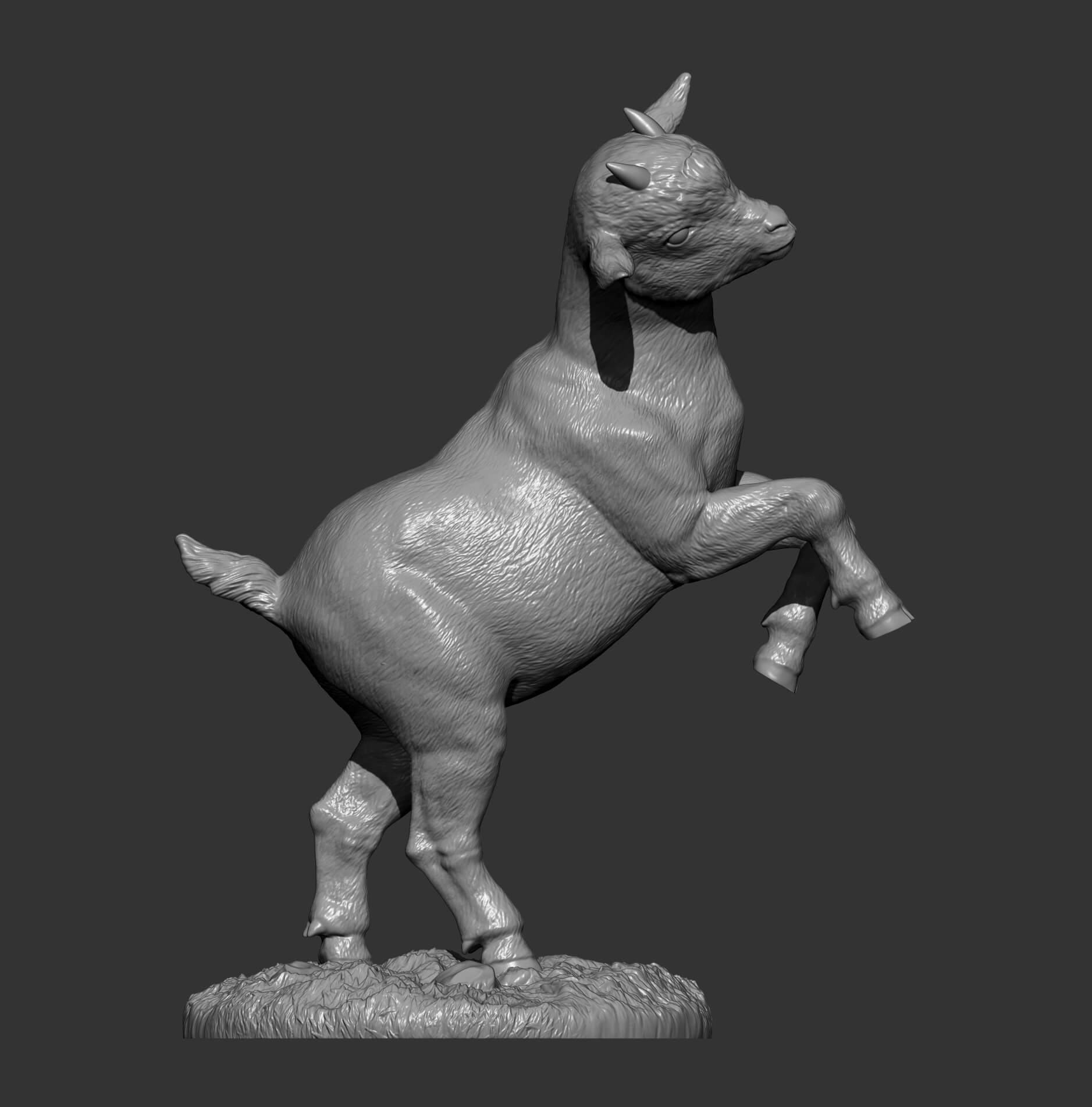 A Goatling on Its Hind Legs 3D Print Model by Alexander3dart