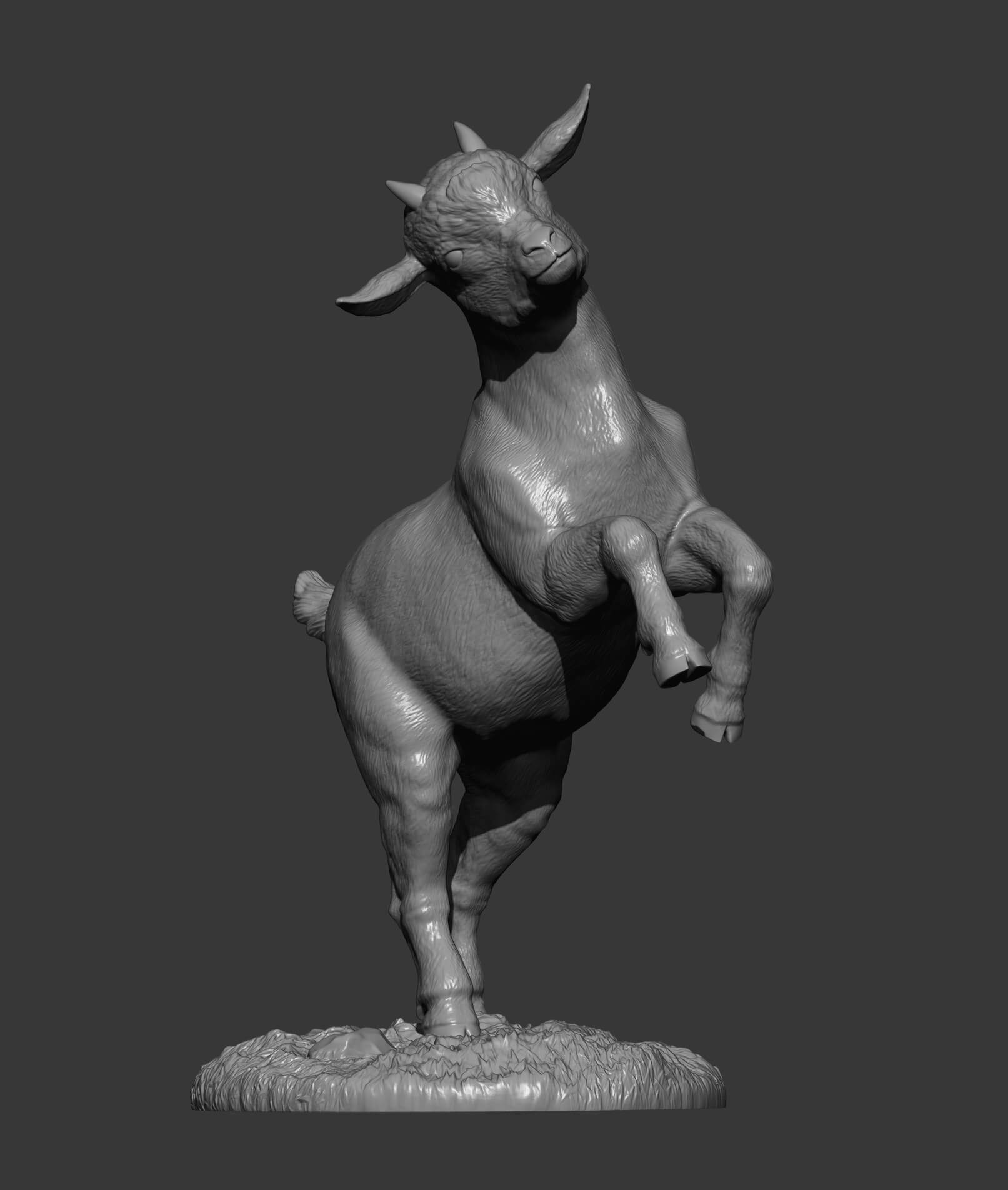 A Goatling on Its Hind Legs 3D Print Model by Alexander3dart