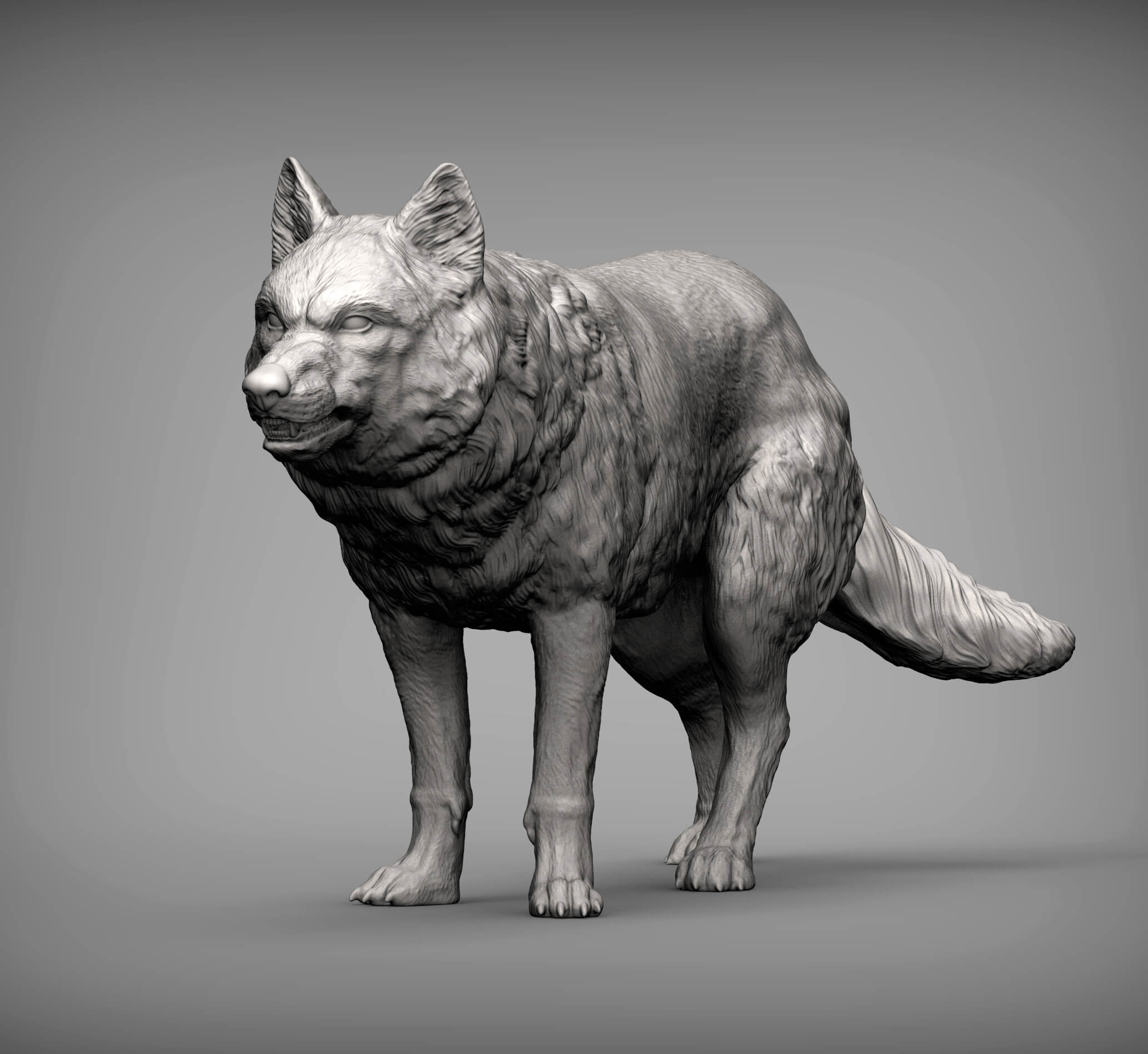 Aggressive Wolf 3D Print Model by Alexander3dart