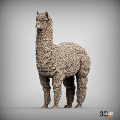 Alpaca Sculpture - 3D Model by Alexander3dart