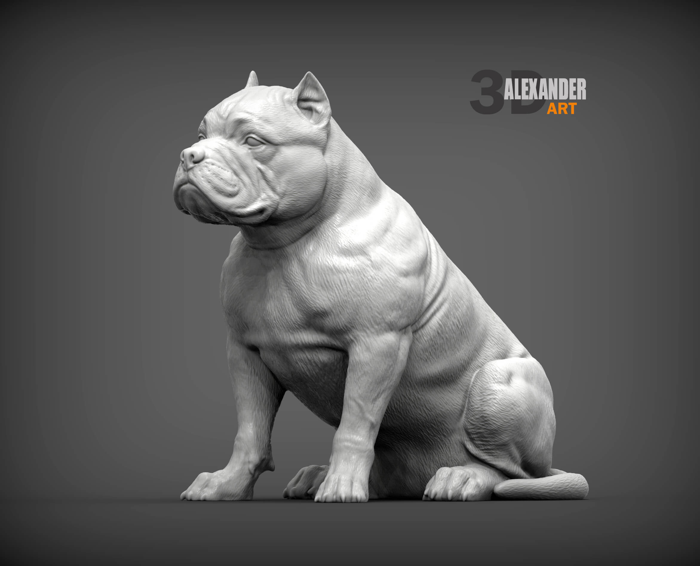 American Bully 3D Print Model by Alexander3dart