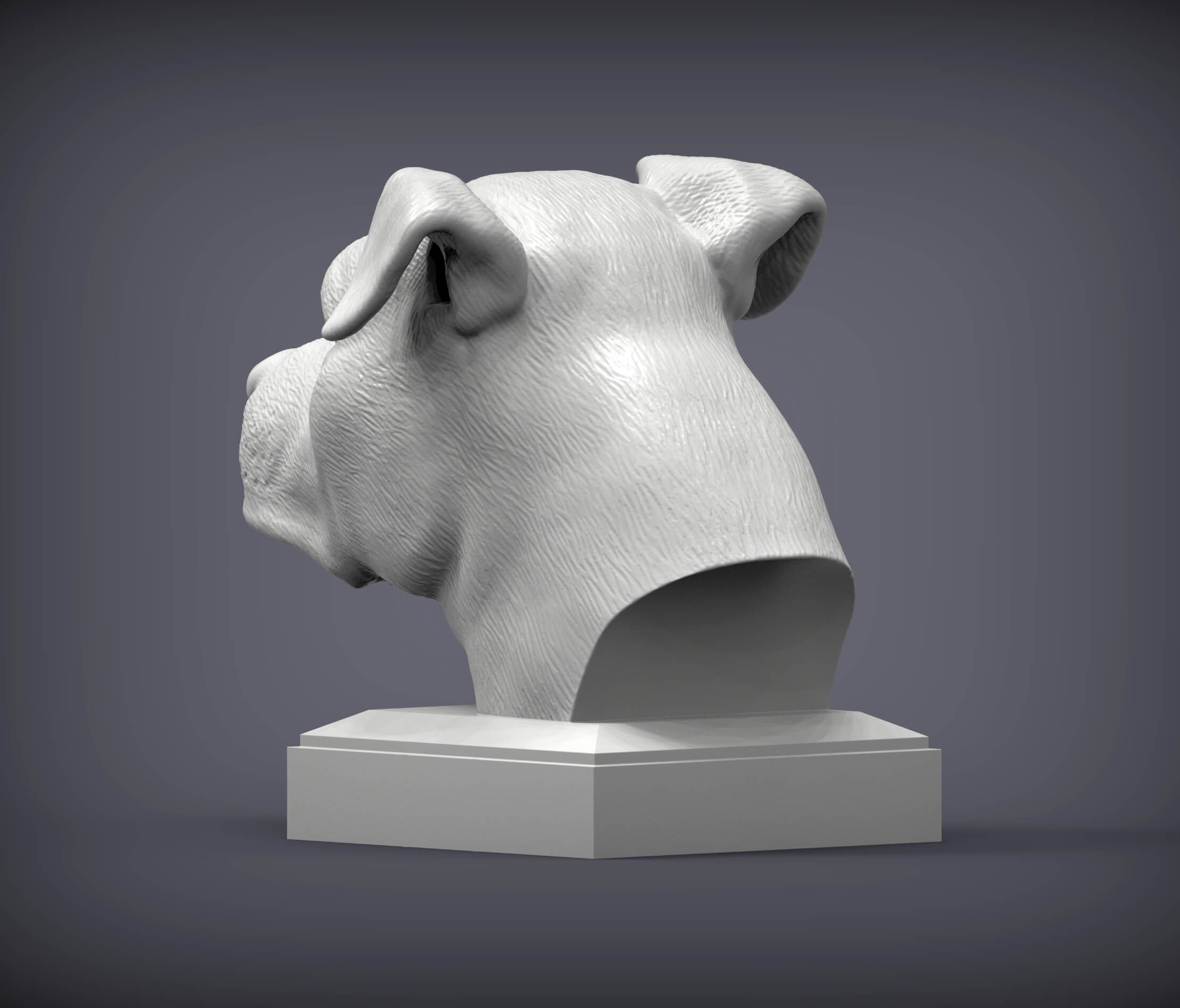 American Staffordshire Terrier Bust 3D Print Model by Alexander3dart