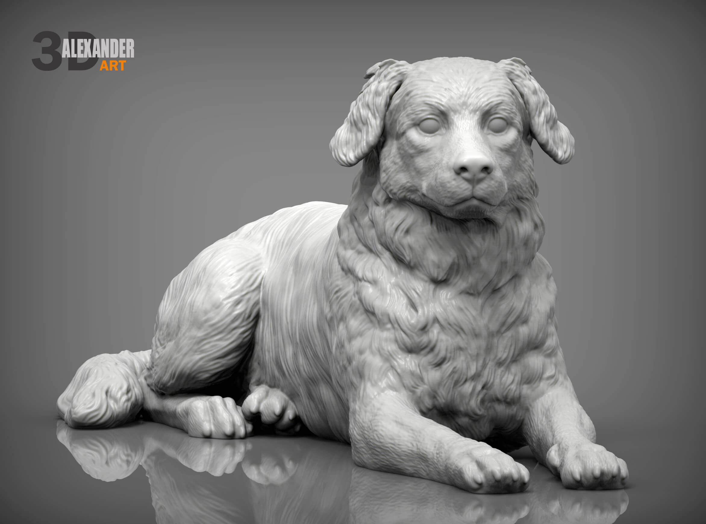 Australian Shepherd 3D Print Model by Alexander3dart
