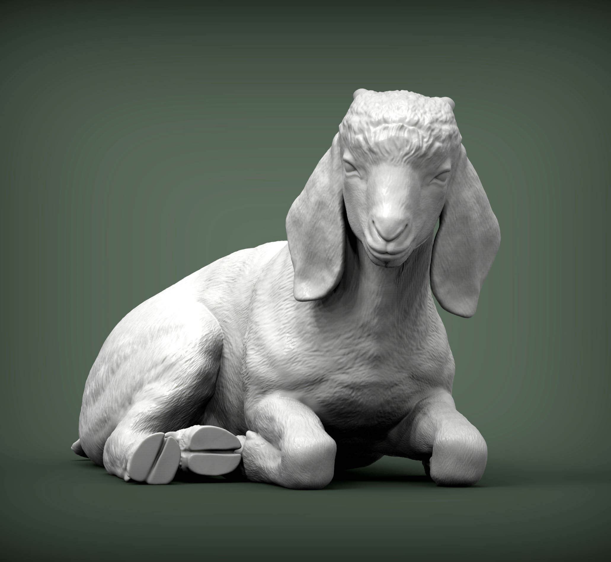 Baby Boer Goat Lying Down 3D Print Model by Alexander3dart
