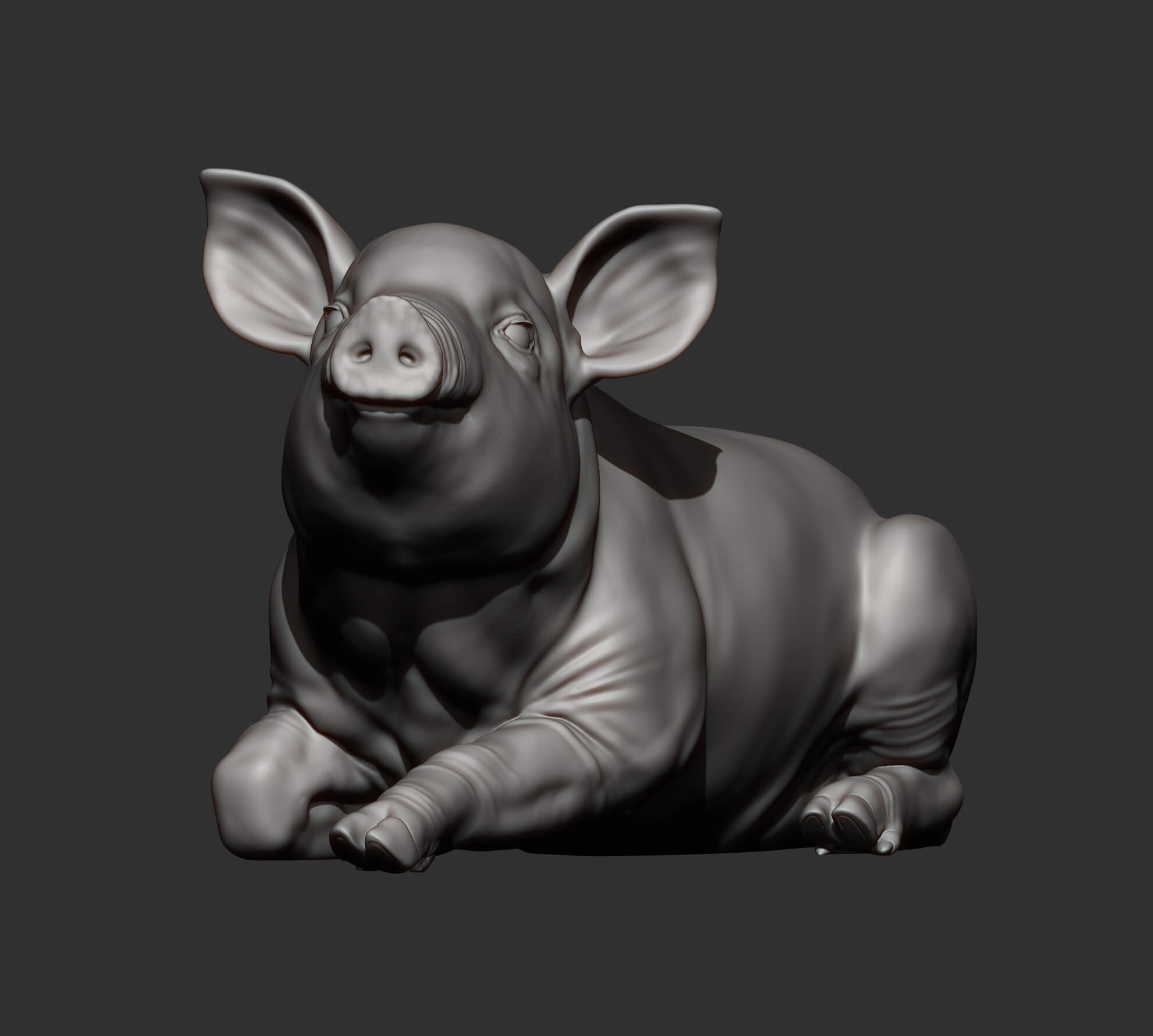Baby Pig Lies - 3D Model by Alexander3dart