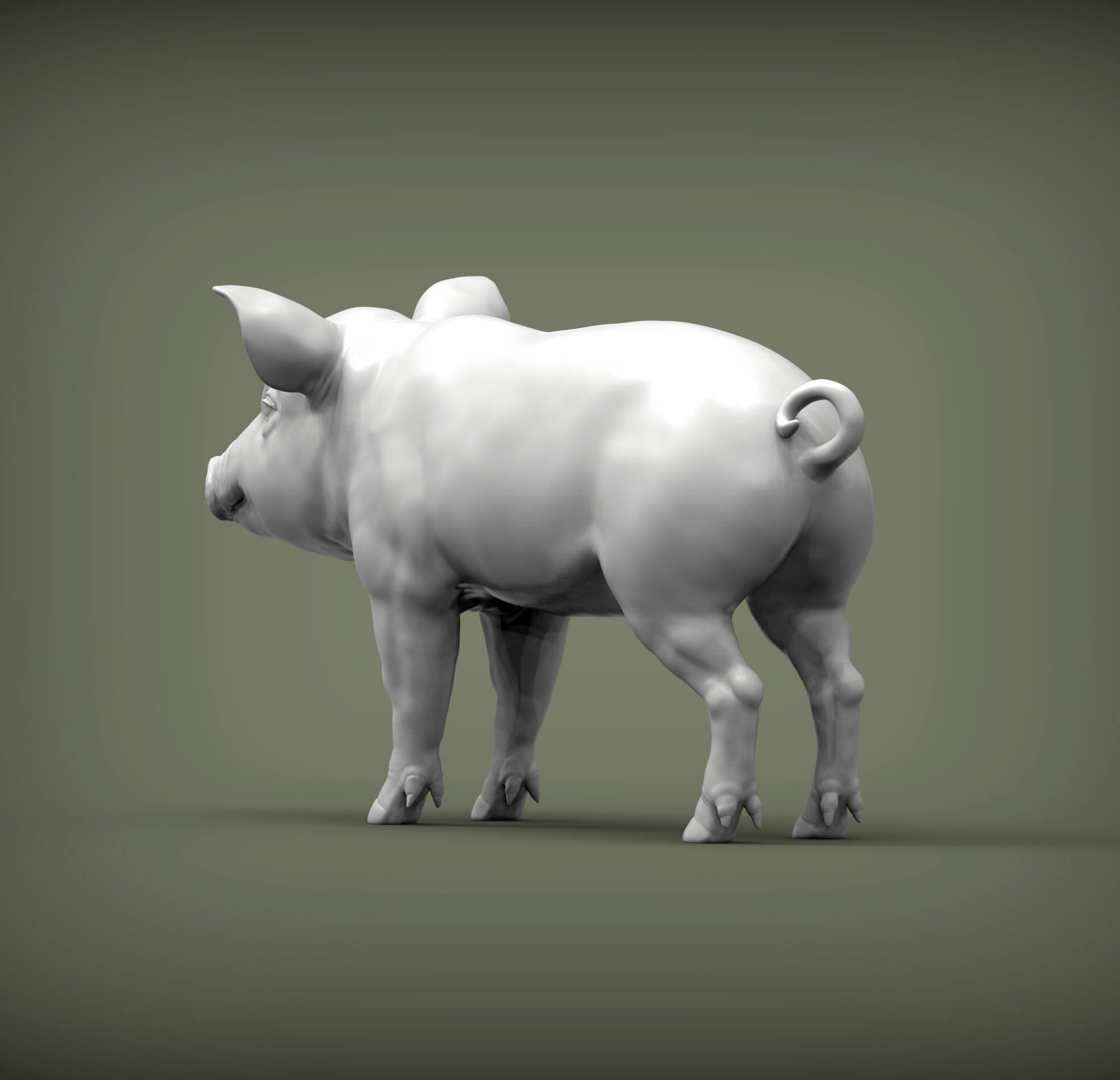 Baby Pig Stands - 3D Model by Alexander3dart