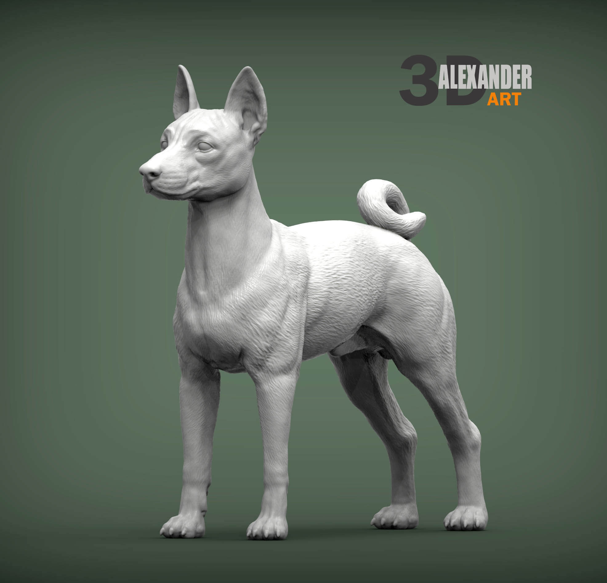 Basenji 3D Print Model by Alexander3dart