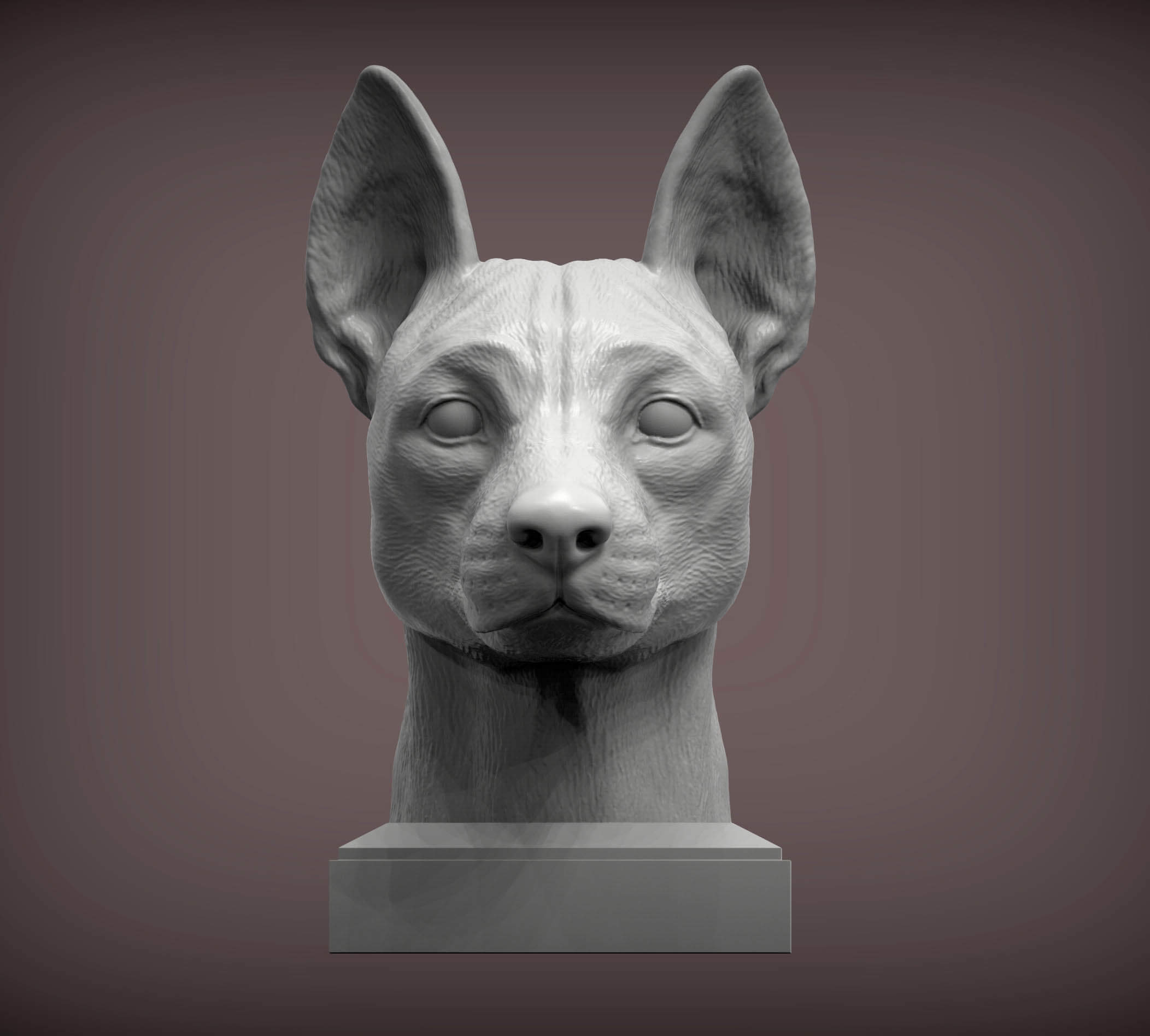 Basenji Bust 3D Print Model by Alexander3dart