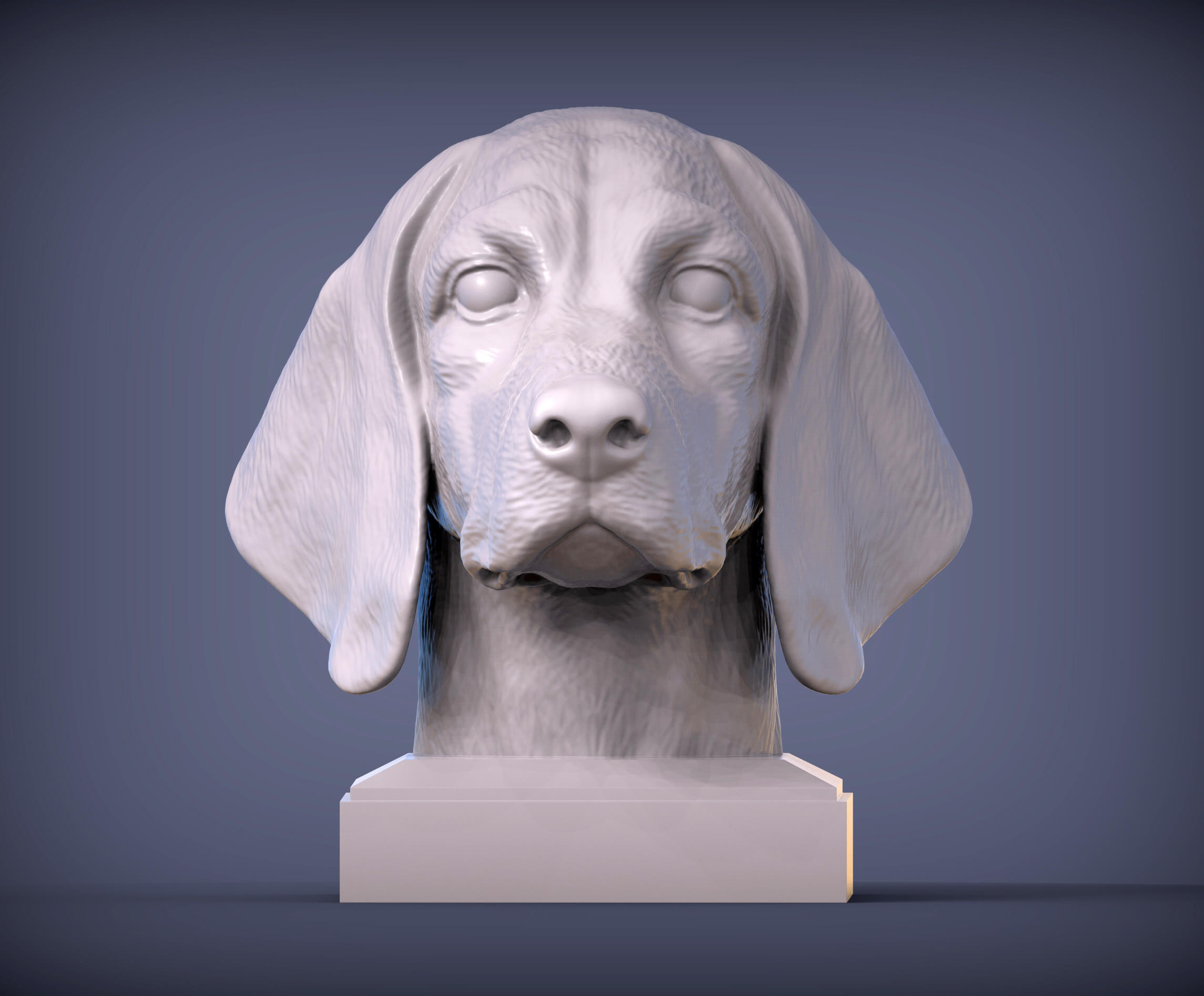 Beagle Bust of 3D Print Model by Alexander3dart