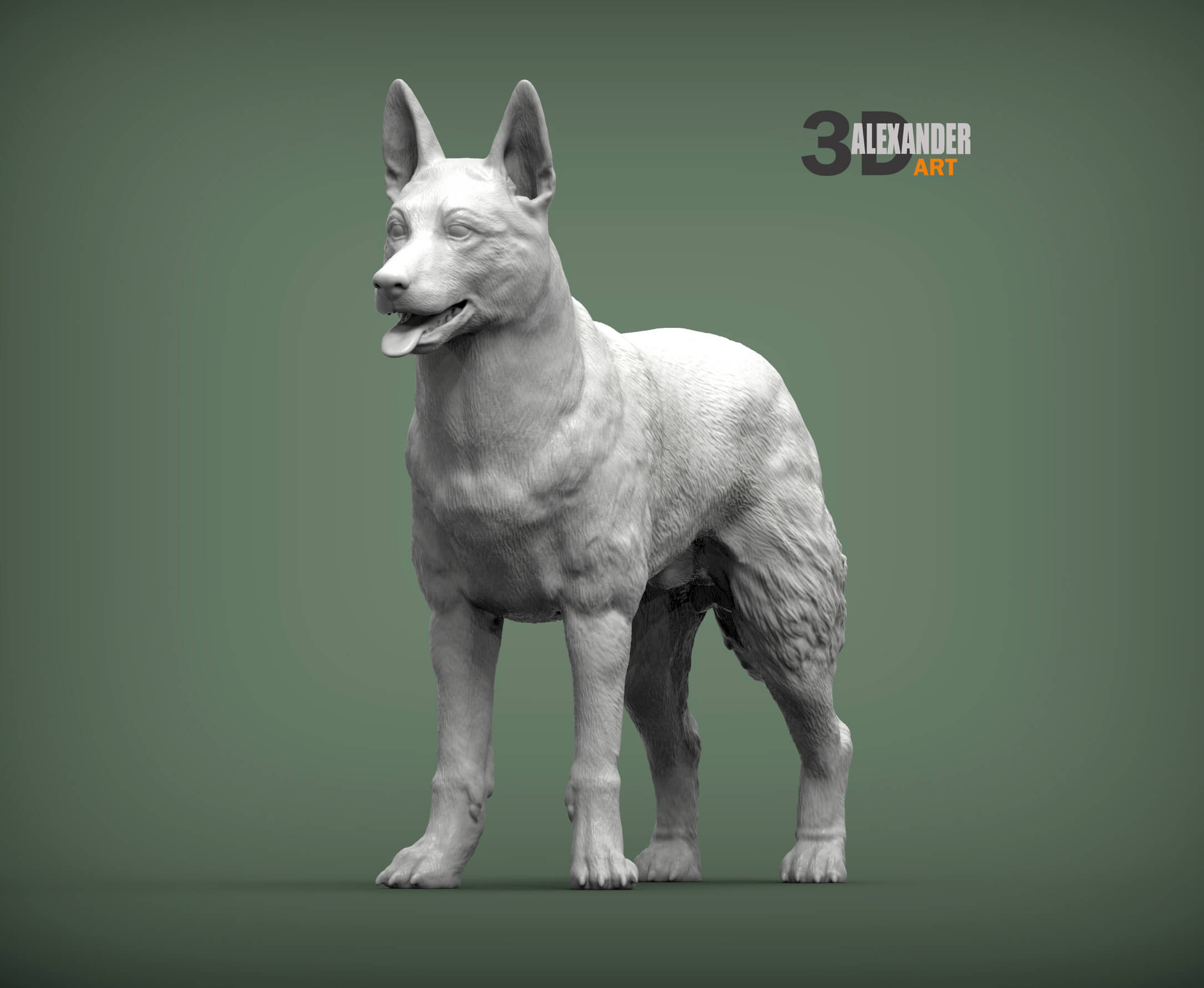 Belgian Malinois 3D Print Model by Alexander3dart