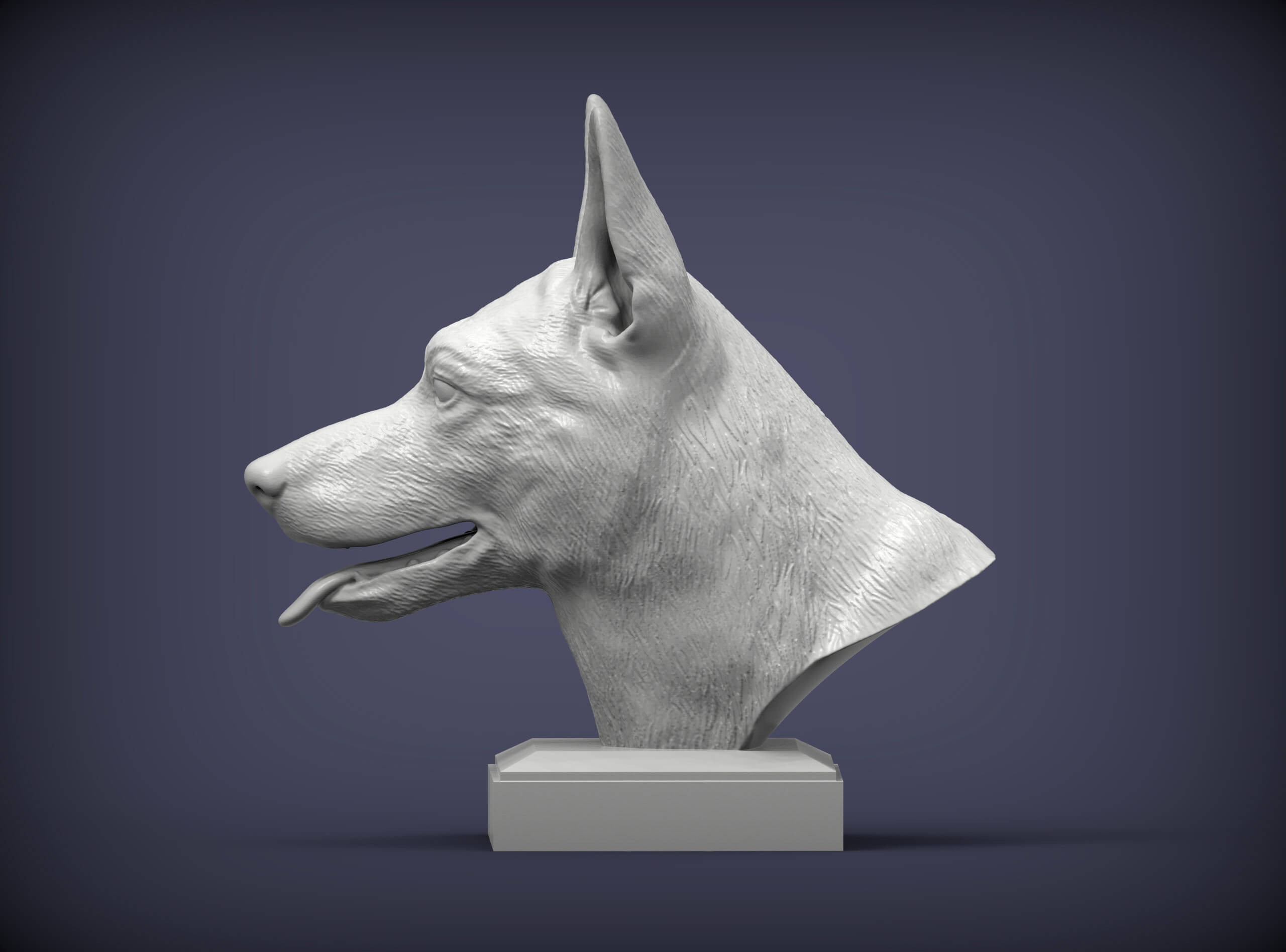 Belgian Malinois Bust 3D Print Model by Alexander3dart