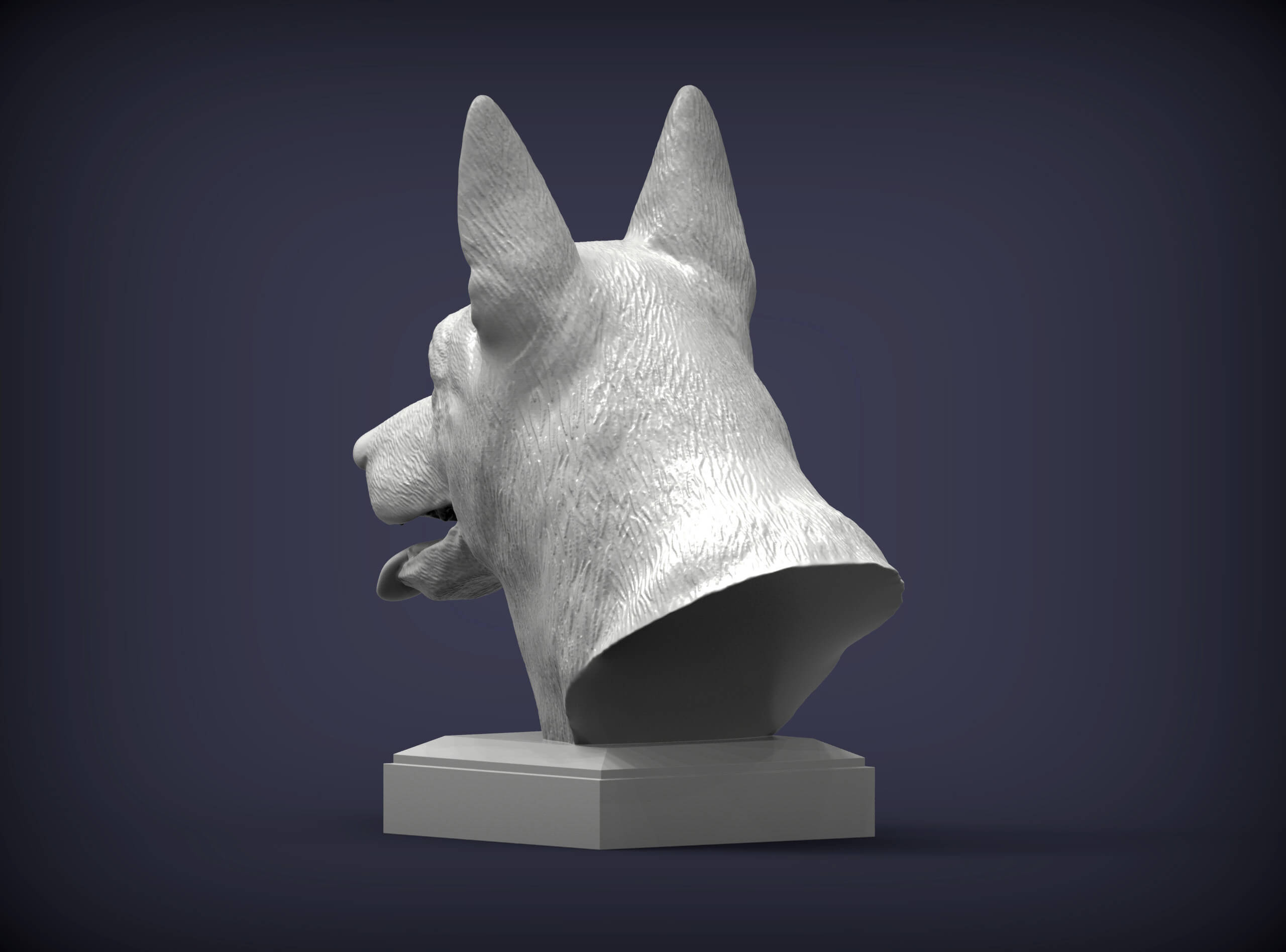 Belgian Malinois Bust 3D Print Model by Alexander3dart