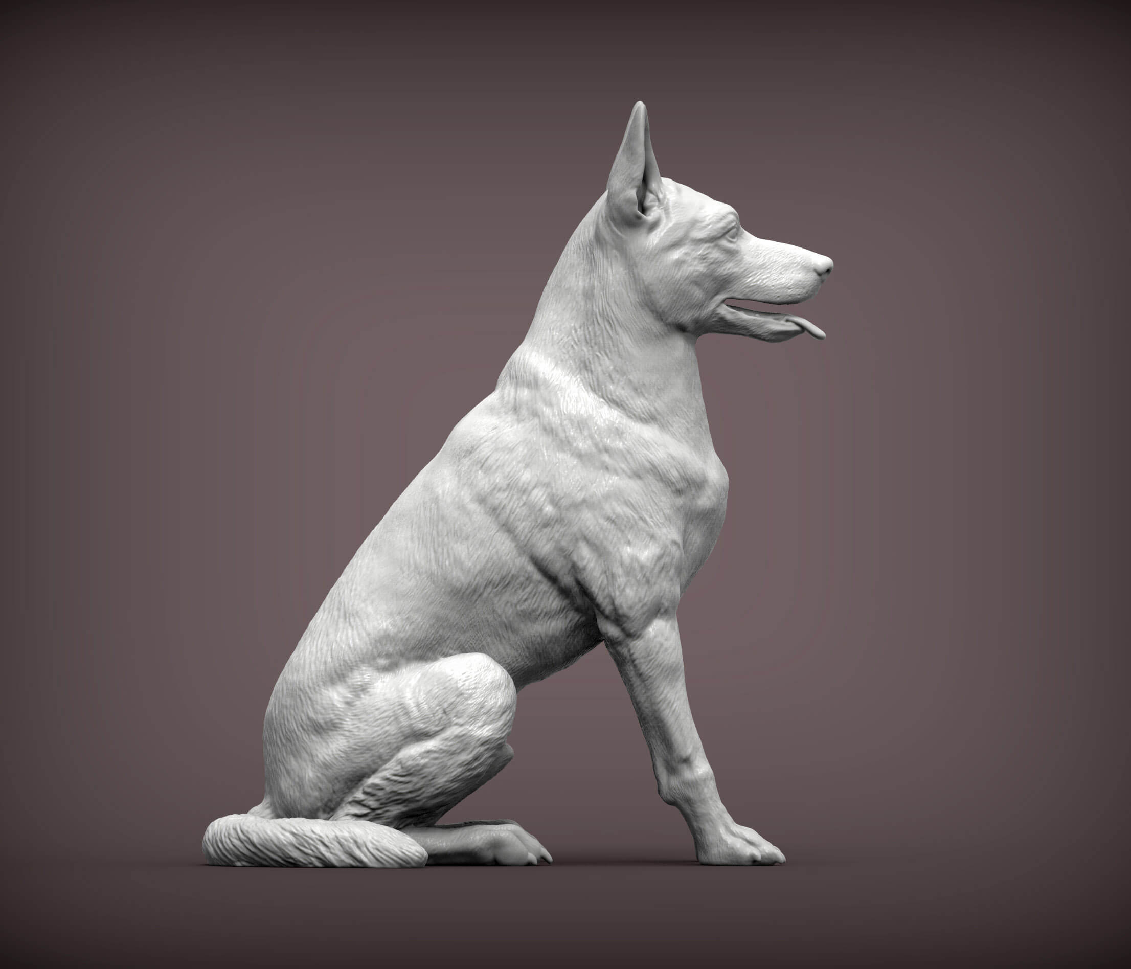 Belgian Malinois Sitting 3D Print Model by Alexander3dart