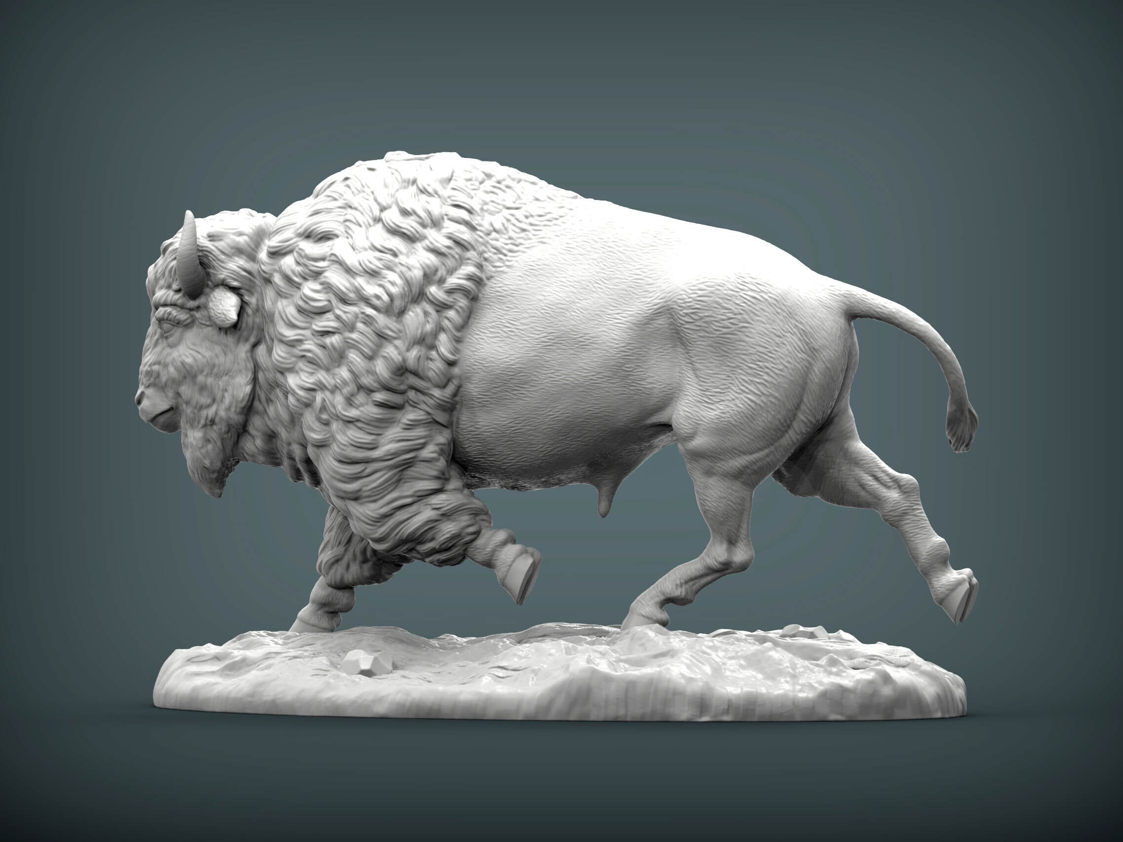 Bison 3D Print Model by Alexander3dart