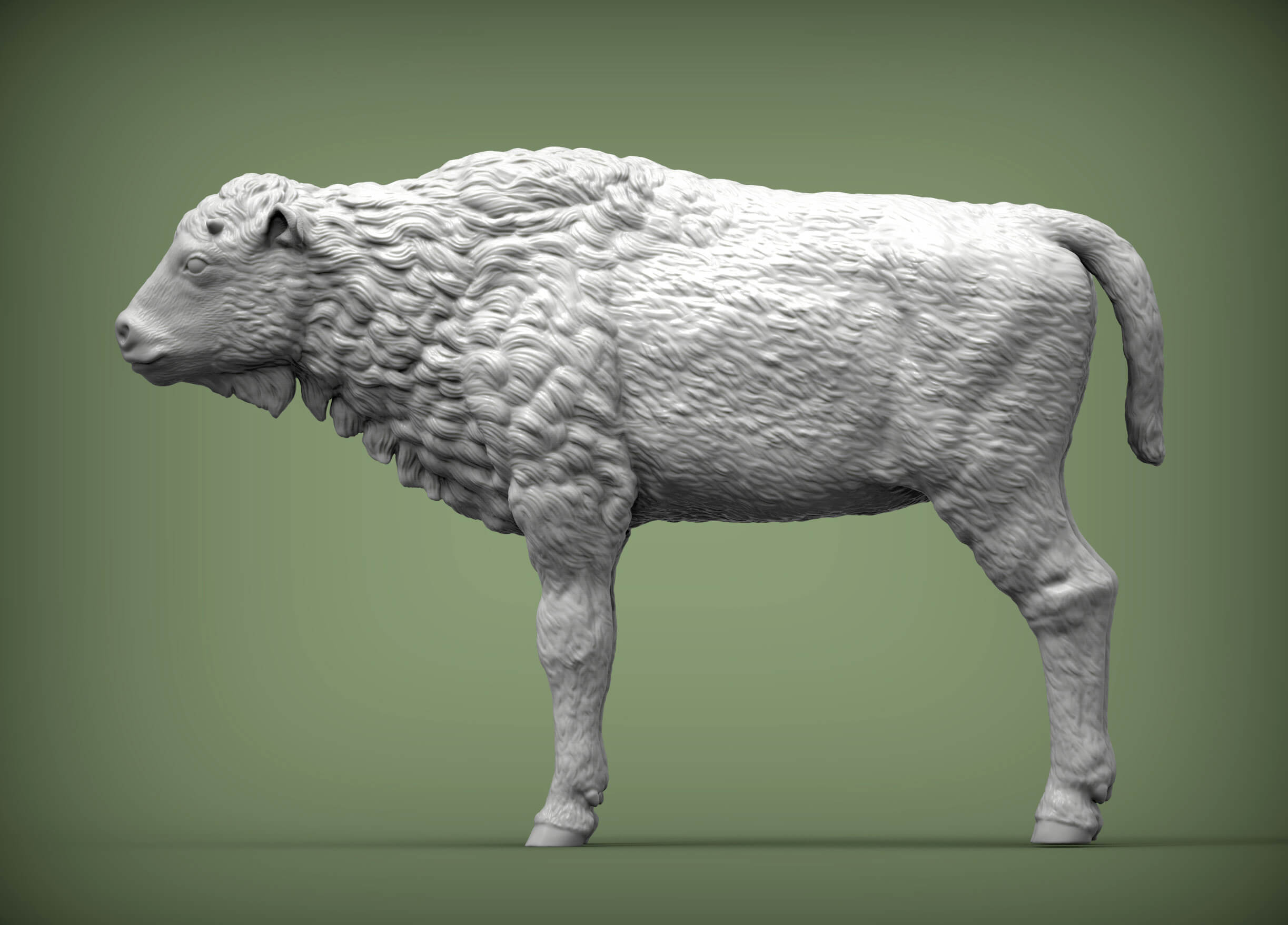 Bison Calf 3D Print Model by Alexander3dart