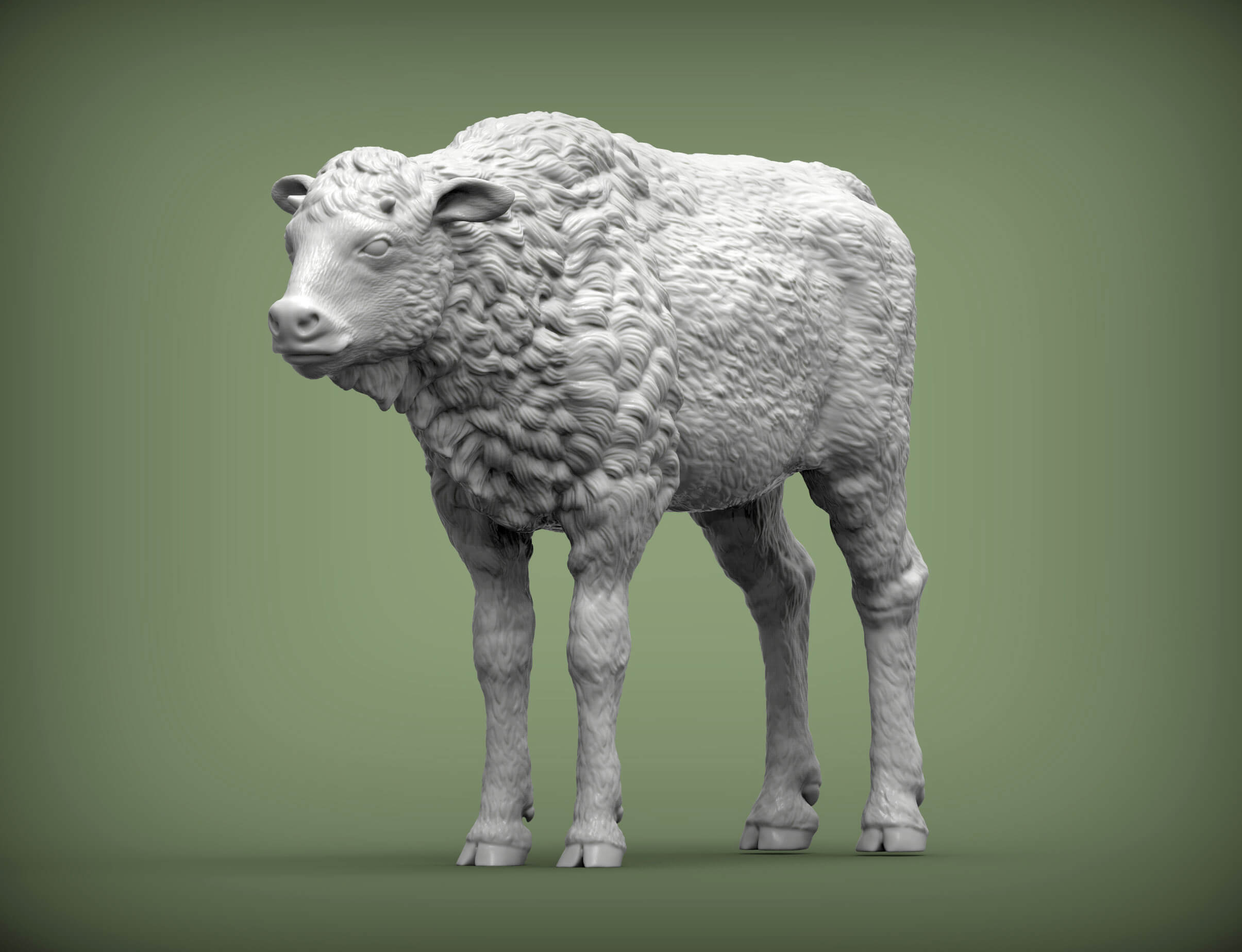 Bison Calf 3D Print Model by Alexander3dart