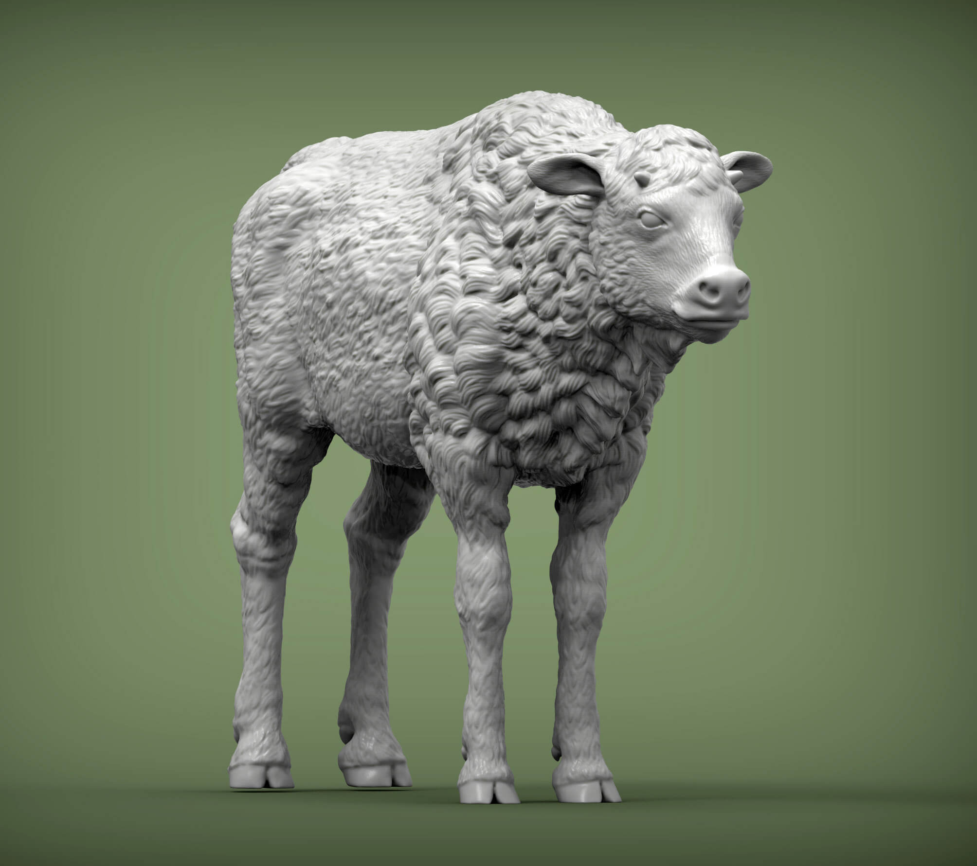 Bison Calf 3D Print Model by Alexander3dart