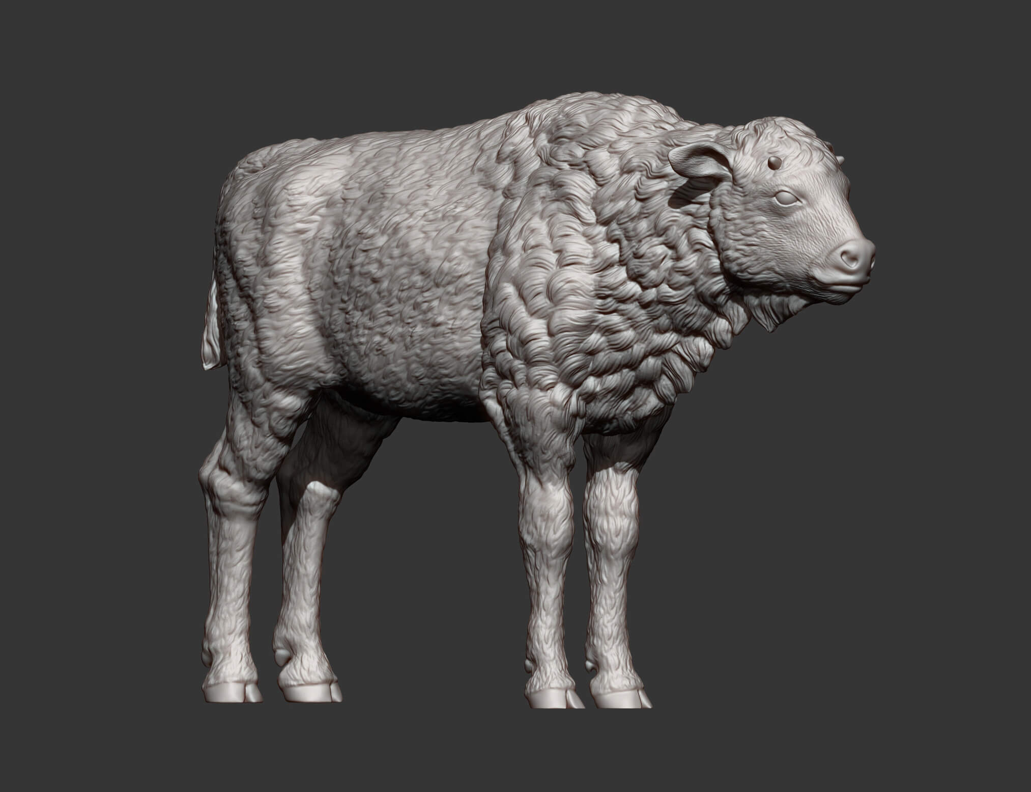 Bison Calf 3D Print Model by Alexander3dart
