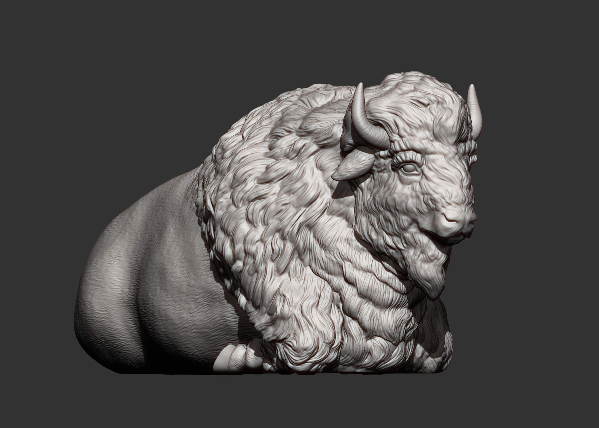 Bison Sculpture - 3D Model by Alexander3dart