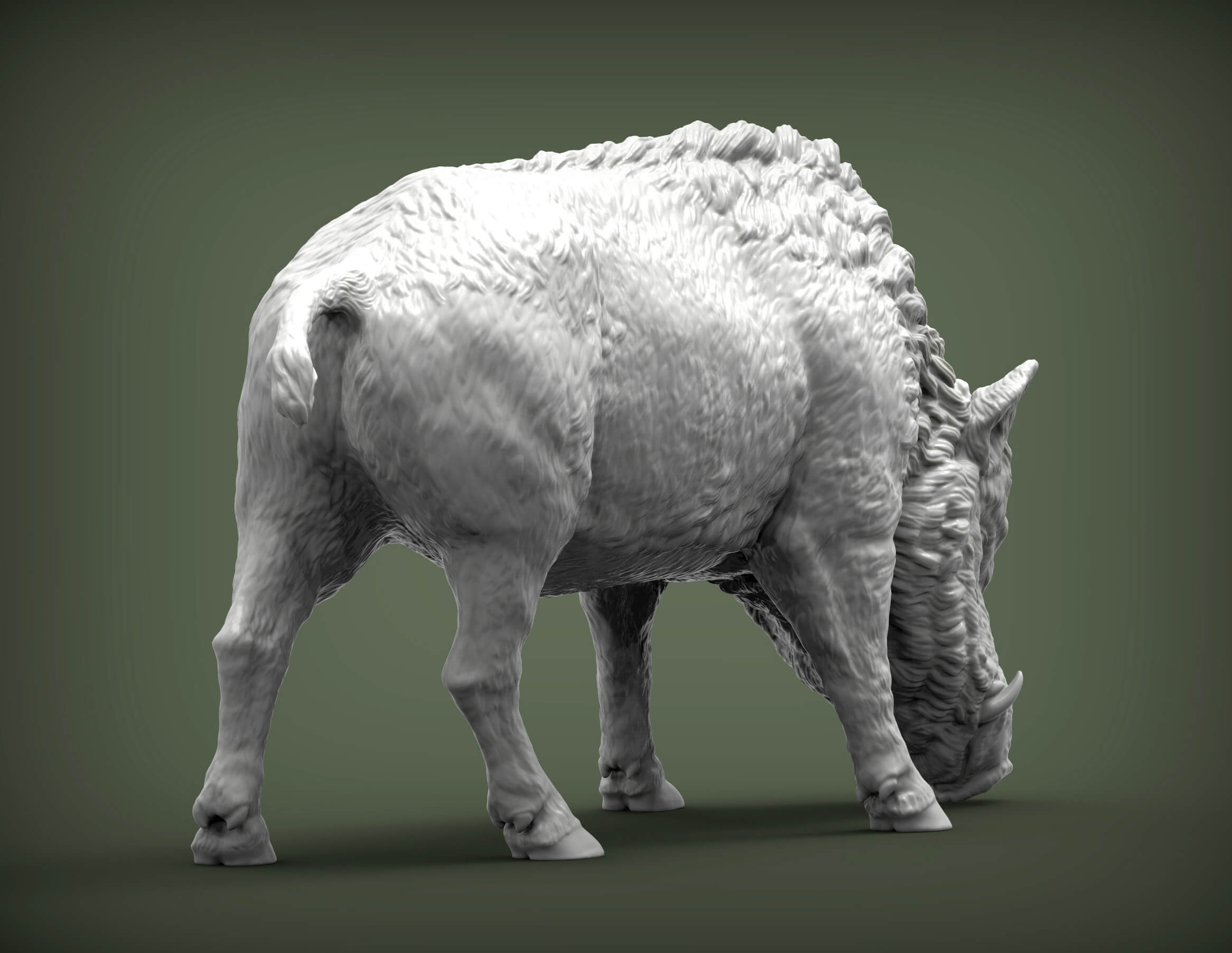 Boar Bowed His Head - 3D Model by Alexander3dart