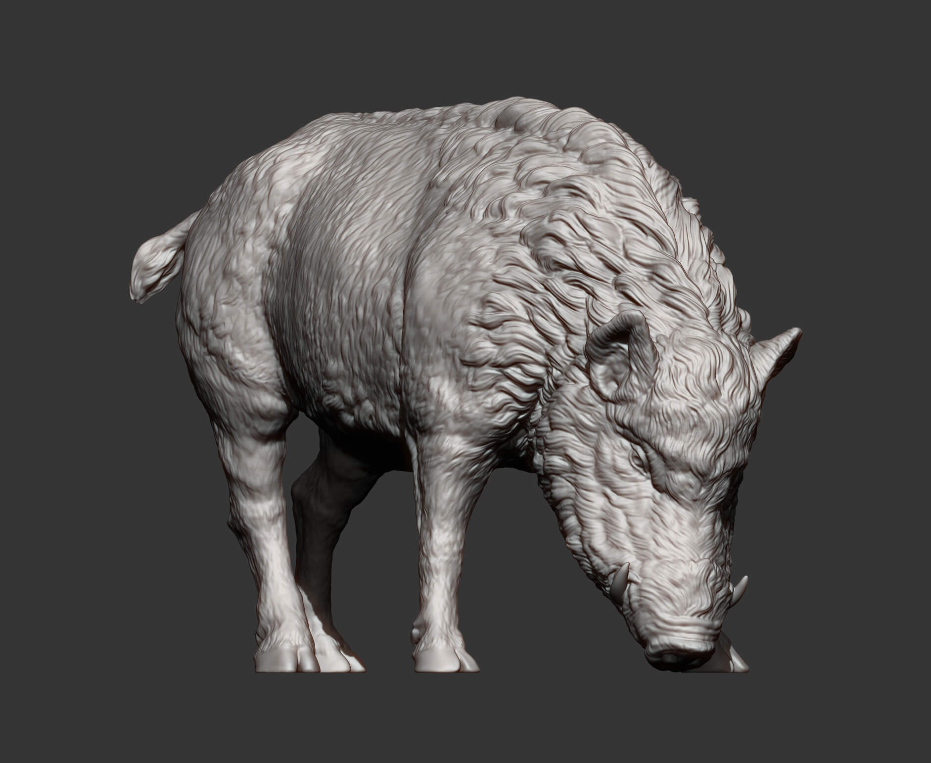 Boar Bowed His Head - 3D Model by Alexander3dart