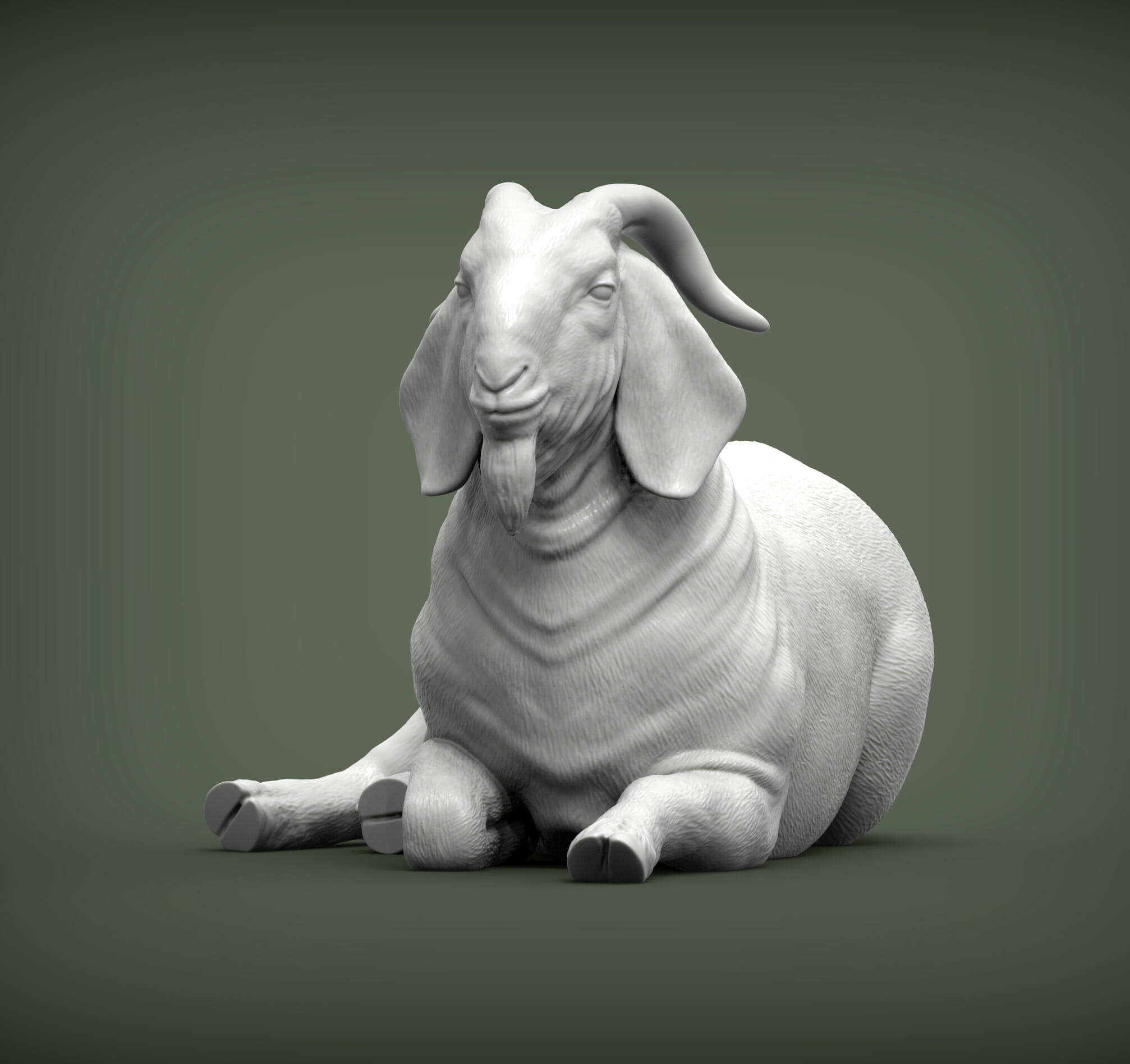 Boer Goats Male Lying Down 3D Print Model by Alexander3dart