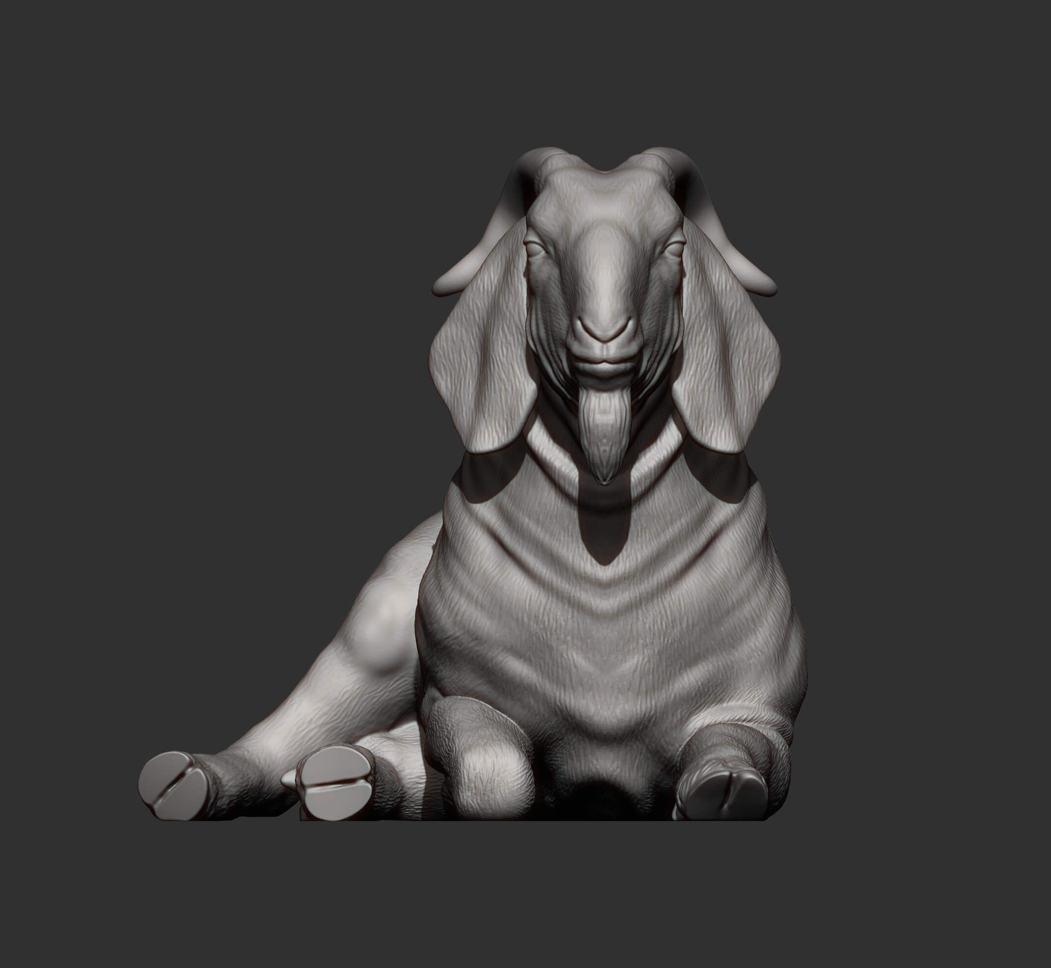 Boer Goats Male Lying Down 3D Print Model by Alexander3dart