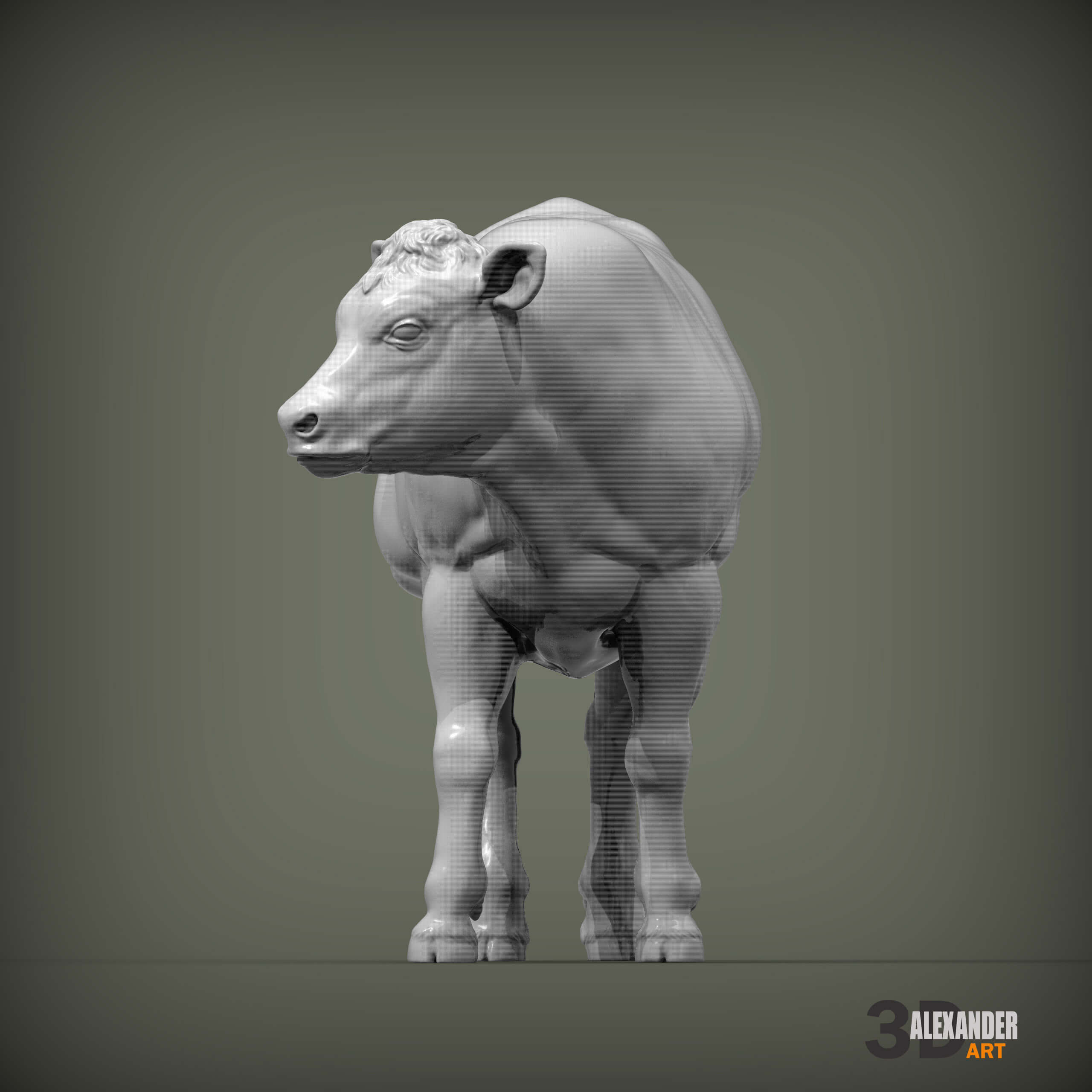 Calf Belgian Blue - 3D Model by Alexander3dart