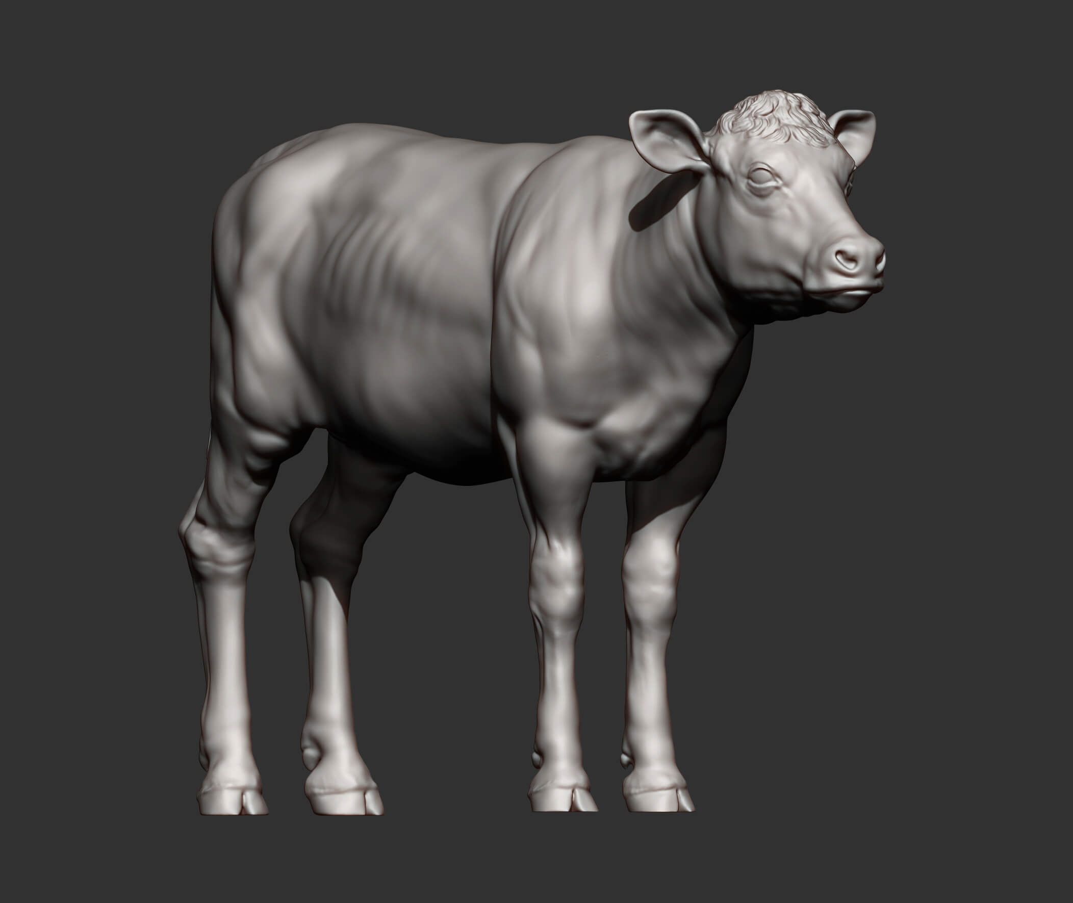 Calf Sculpture - 3D Model by Alexander3dart