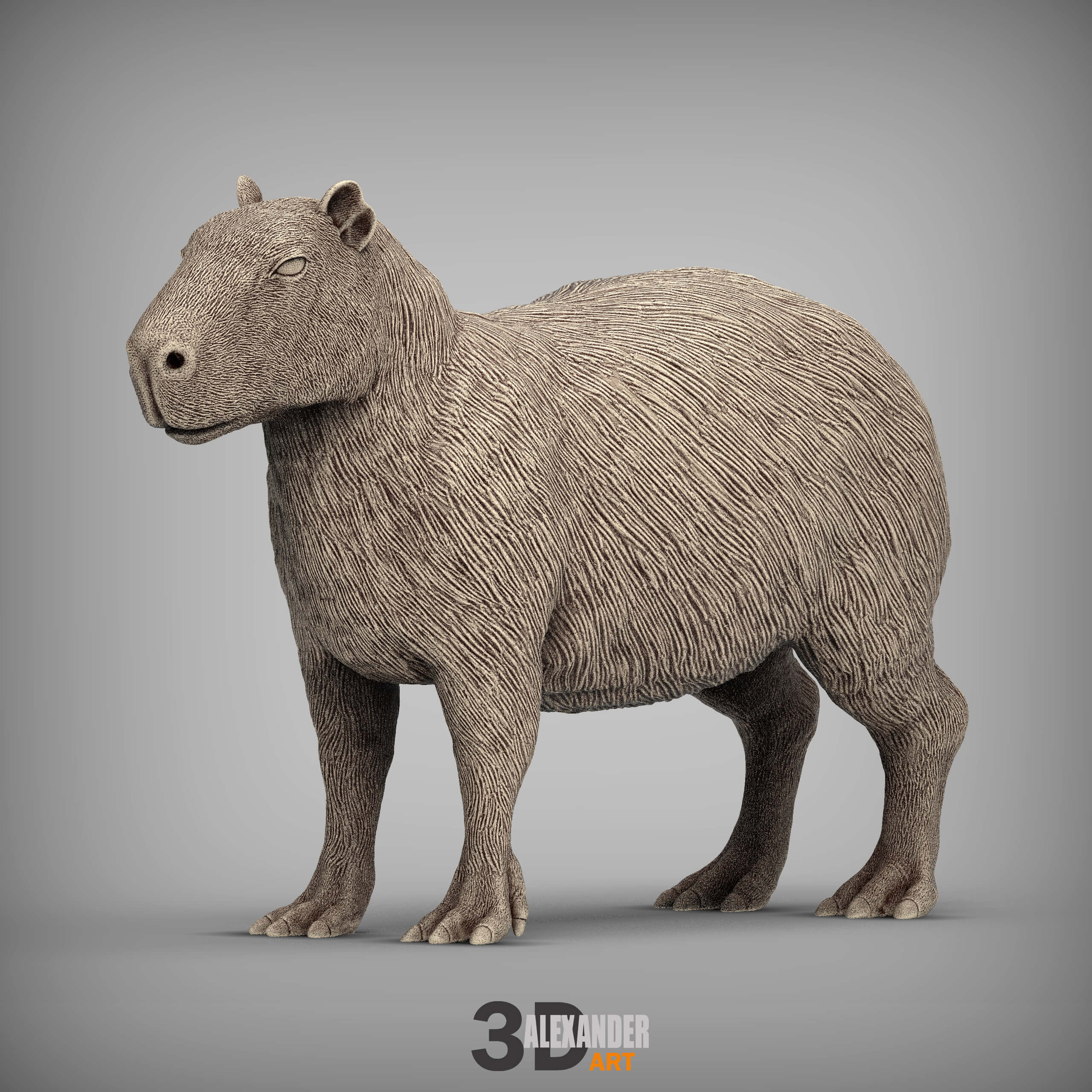 Capybara Sculpture - 3D Model by Alexander3dart