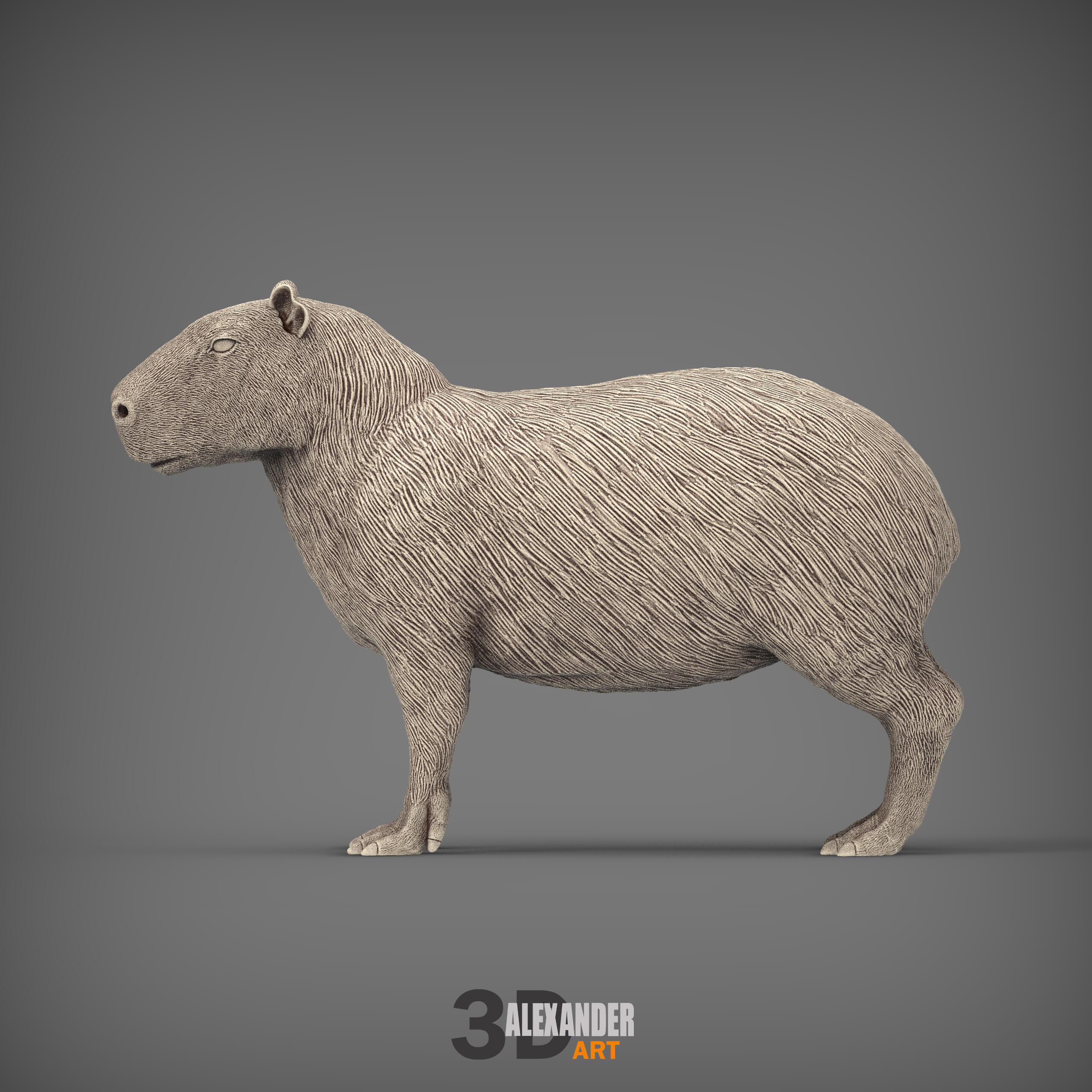 Capybara Sculpture - 3D Model by Alexander3dart