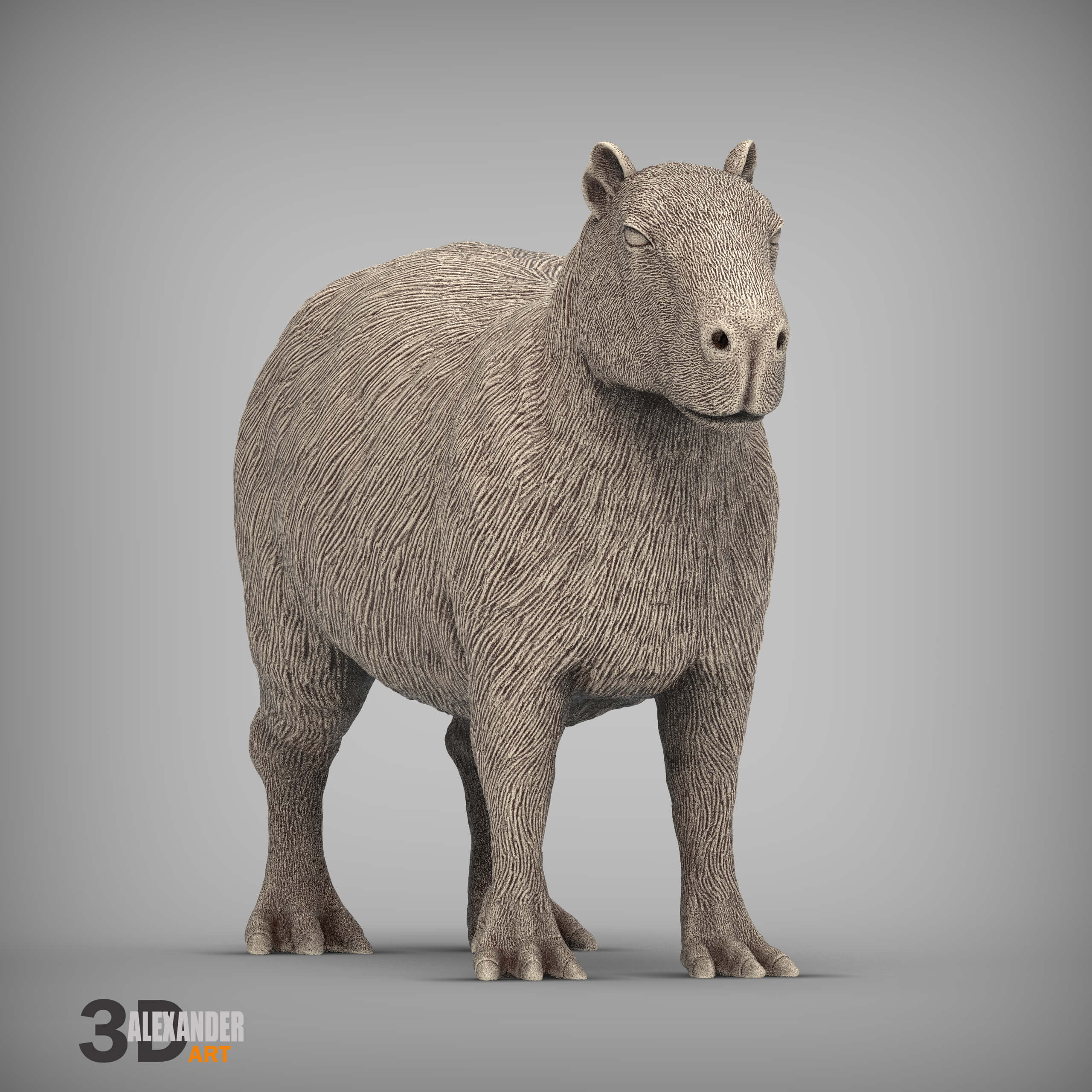 Capybara Sculpture - 3D Model by Alexander3dart