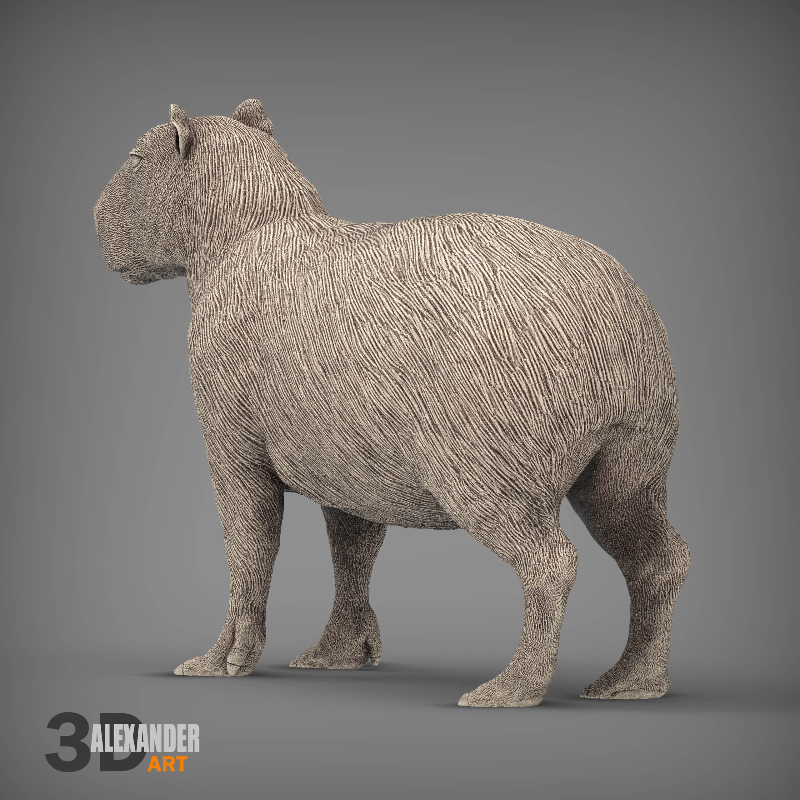 Capybara Sculpture - 3D Model by Alexander3dart