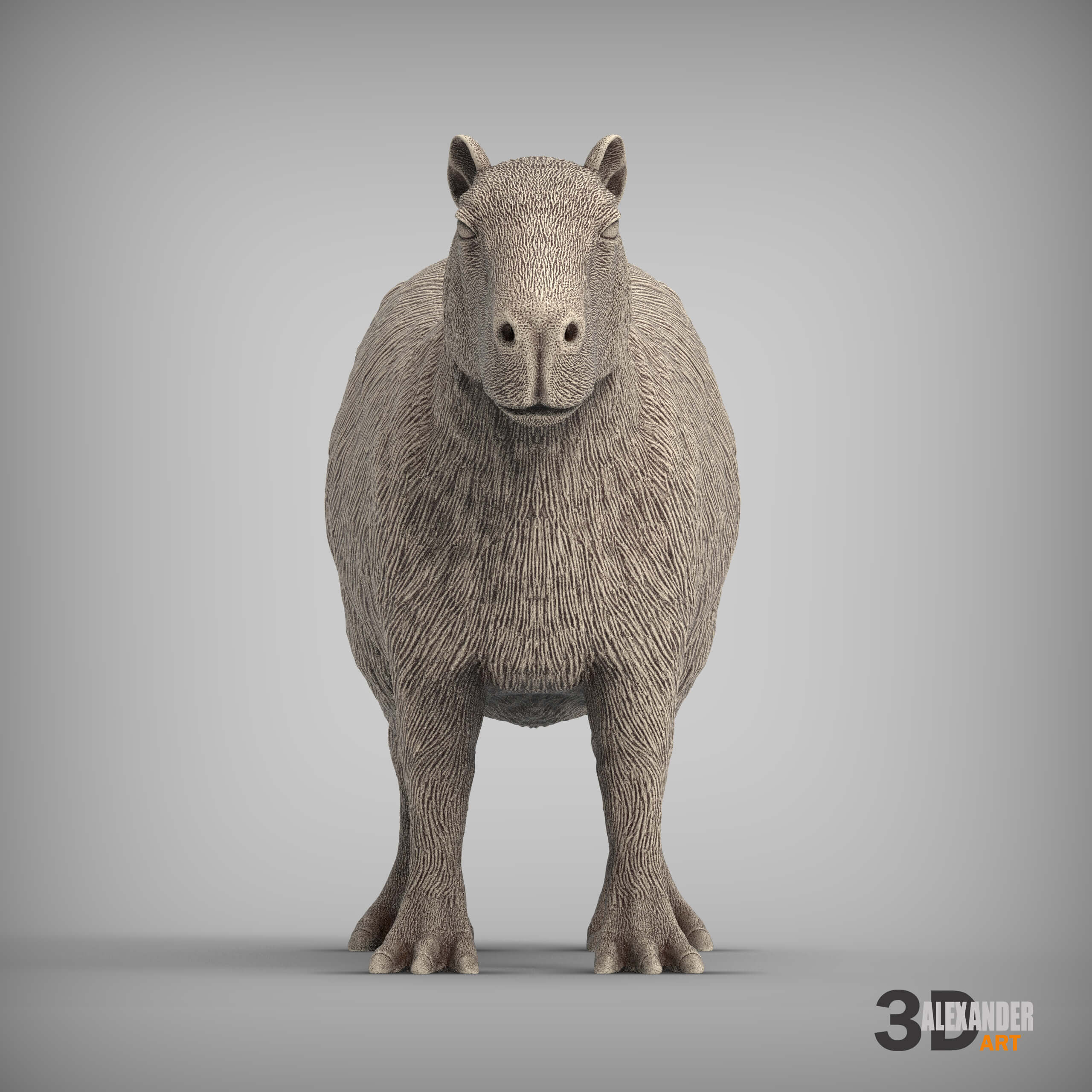 Capybara Sculpture - 3D Model by Alexander3dart