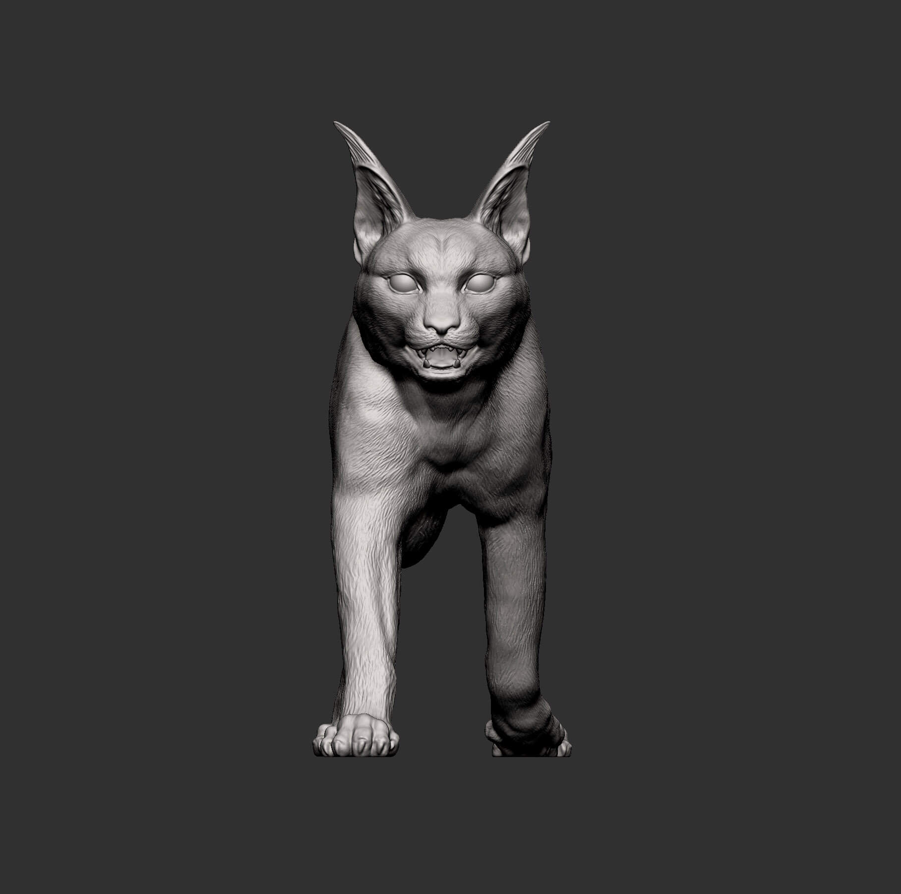 Caracal Sculpture - 3D Model by Alexander3dart
