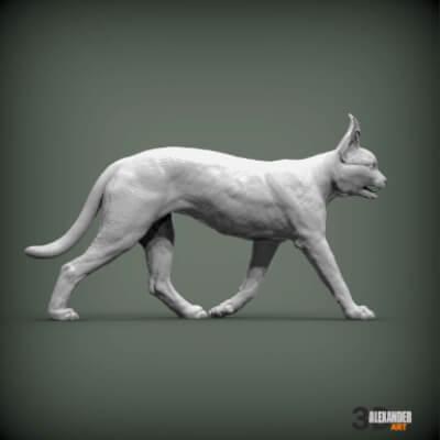 Caracal Sculpture - 3D Model by Alexander3dart