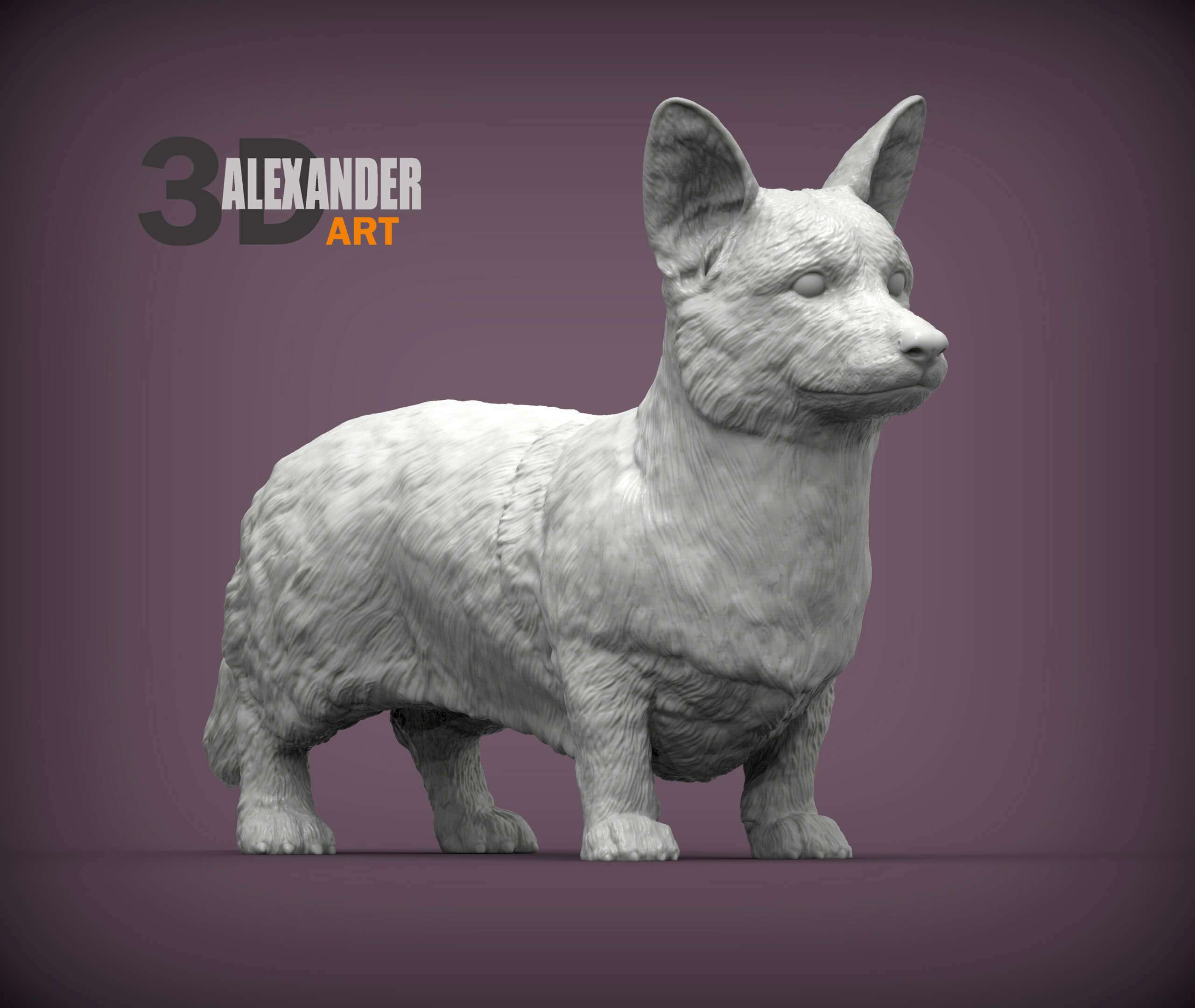 Cardigan Corgi 3D Print Model by Alexander3dart