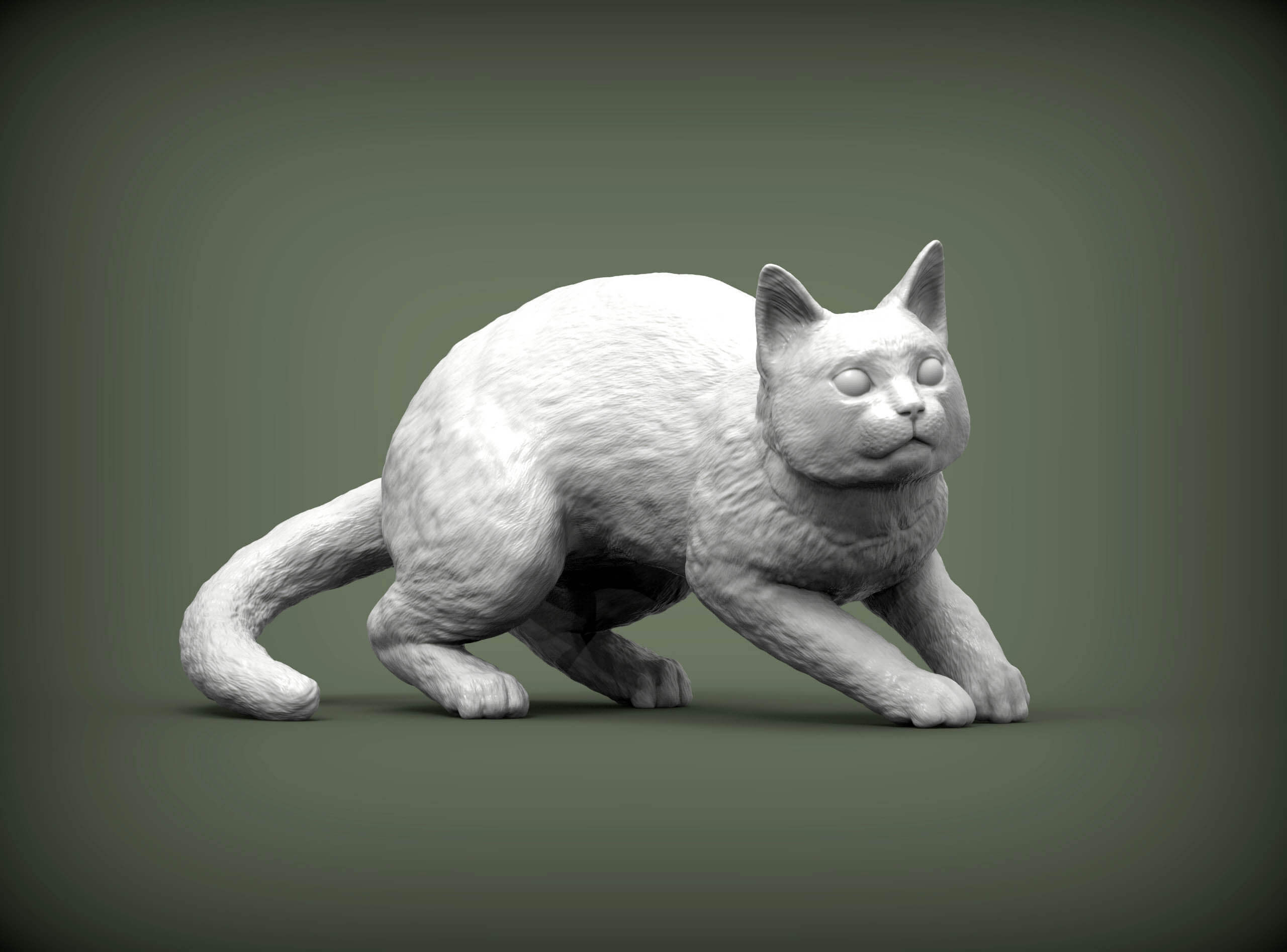 Cat Before The Jump 3D Print Model by Alexander3dart