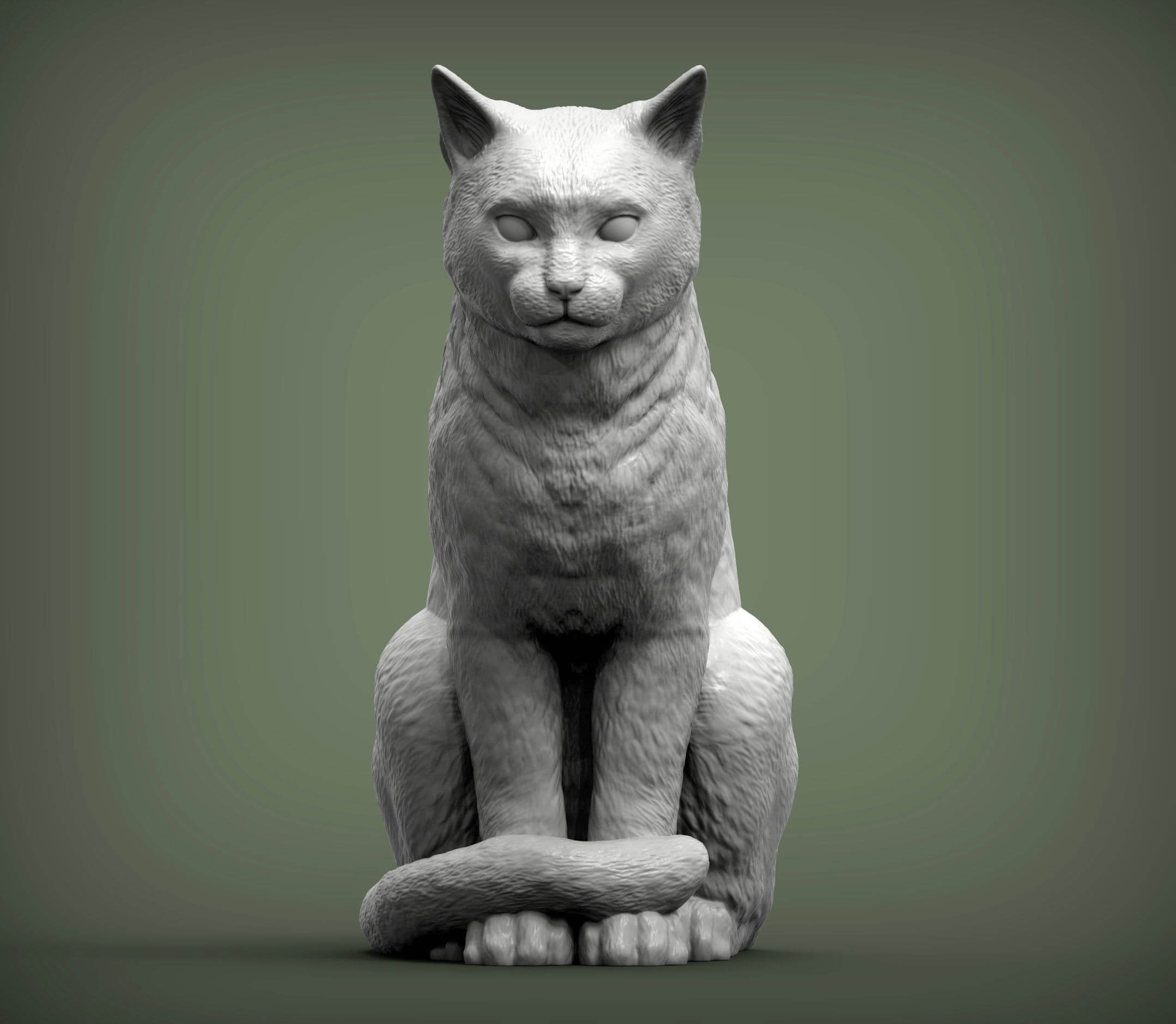 Cat Is Sitting - 3D Model by Alexander3dart