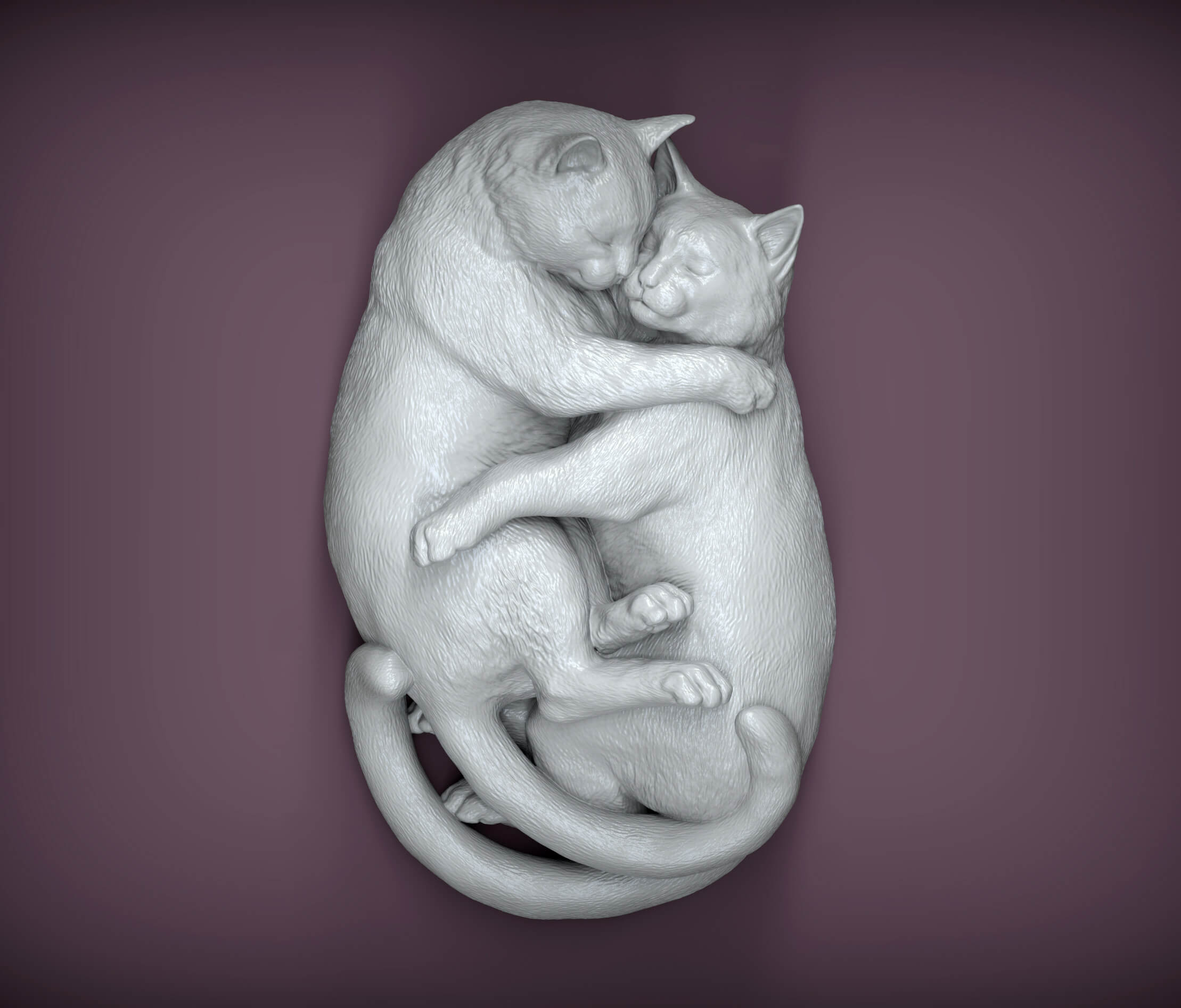 Cats in Love Sleep - 3D Model by Alexander3dart