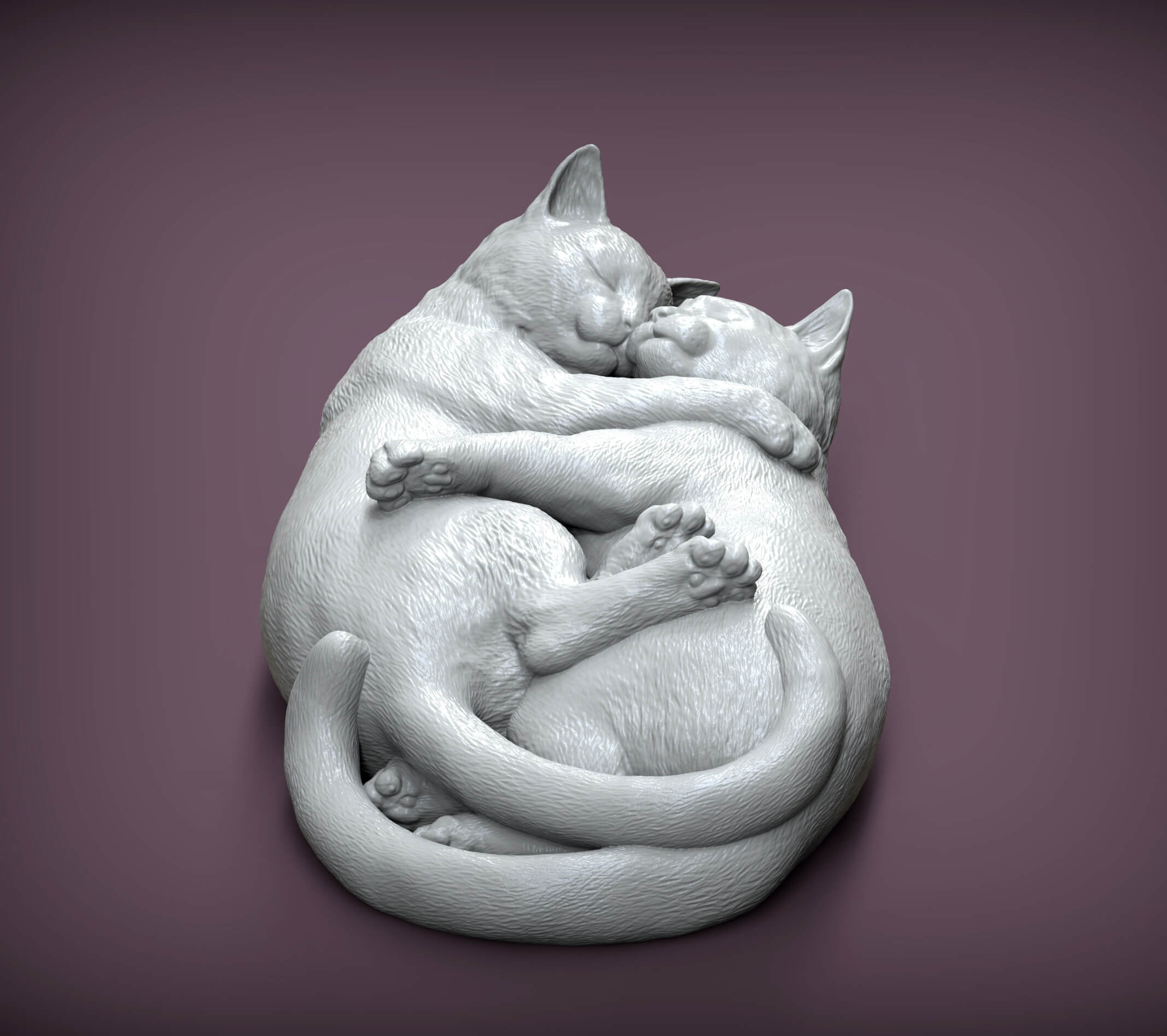 Cats in Love Sleep - 3D Model by Alexander3dart