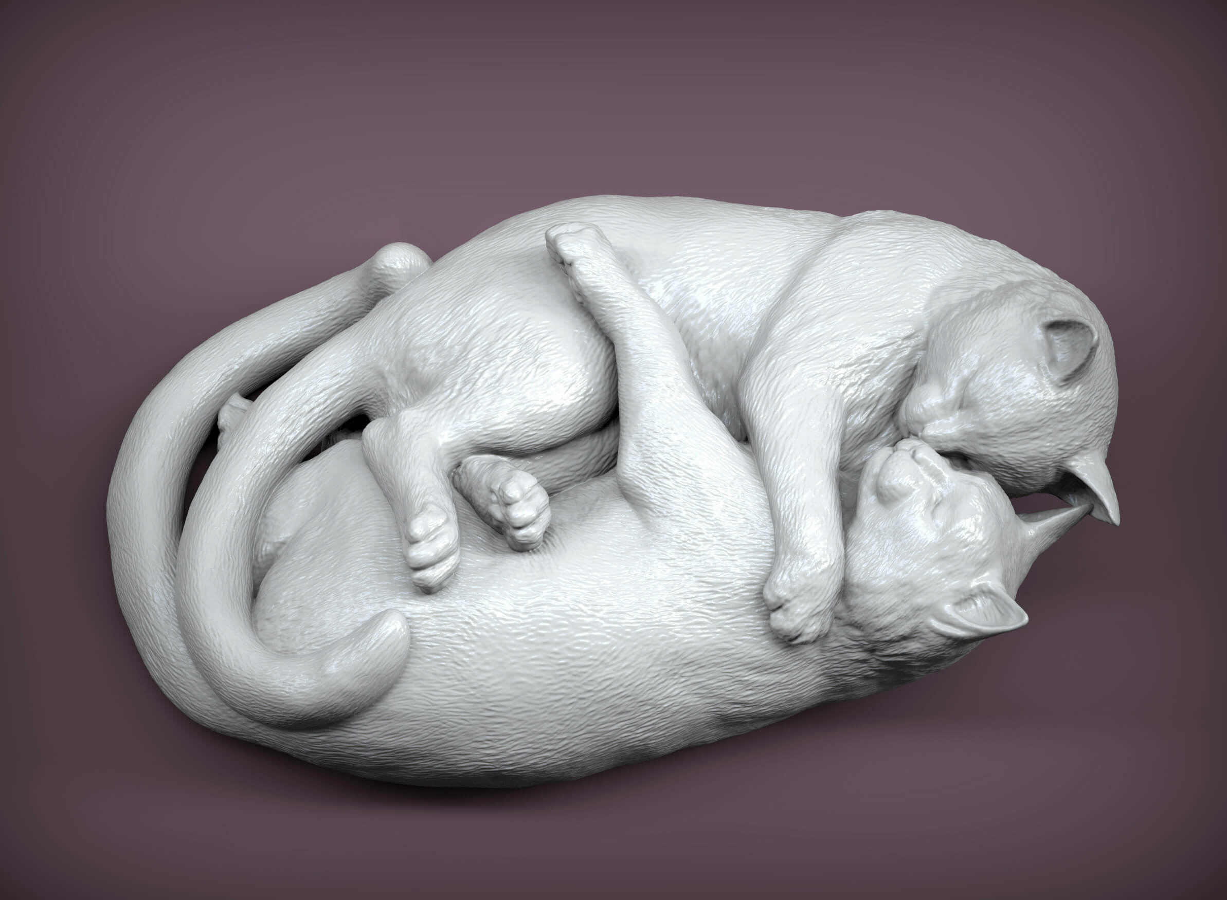 Cats in Love Sleep - 3D Model by Alexander3dart