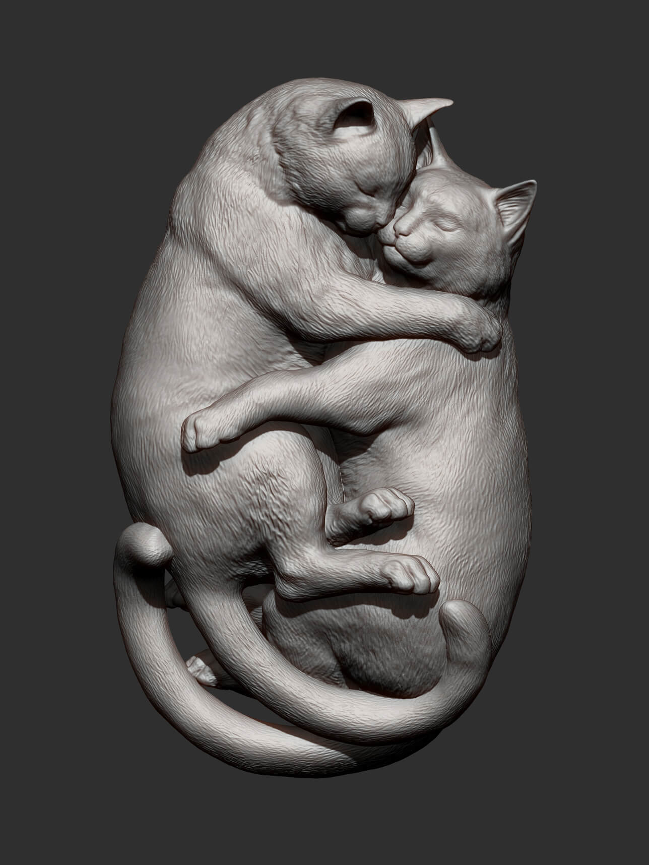 Cats in Love Sleep - 3D Model by Alexander3dart