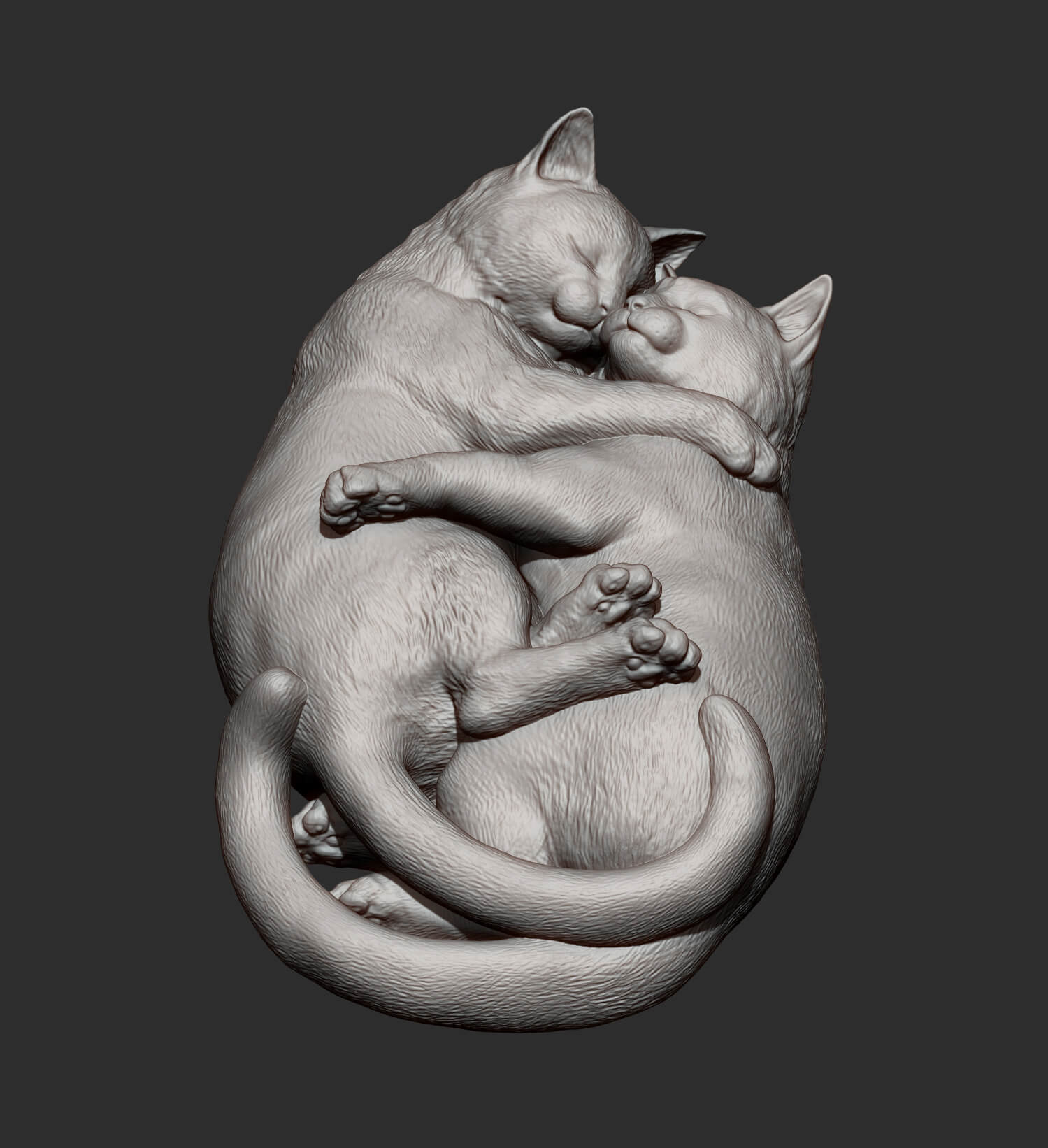 Cats in Love Sleep - 3D Model by Alexander3dart