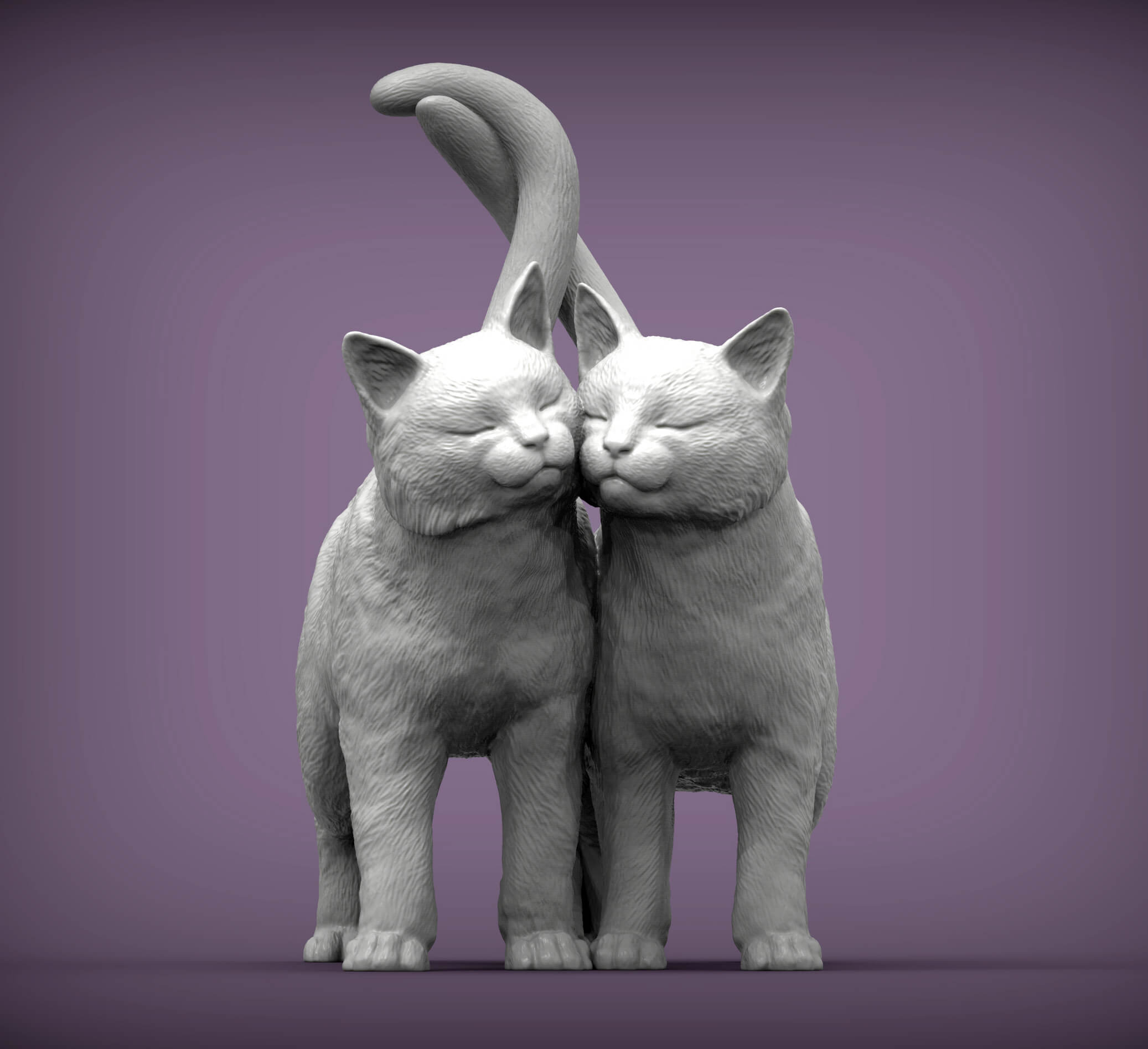 Cats Love 3D Print Model by Alexander3dart