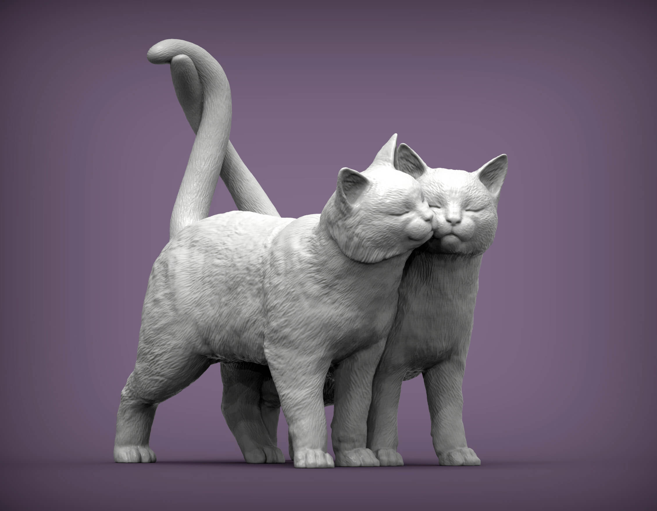 Cats Love 3D Print Model by Alexander3dart