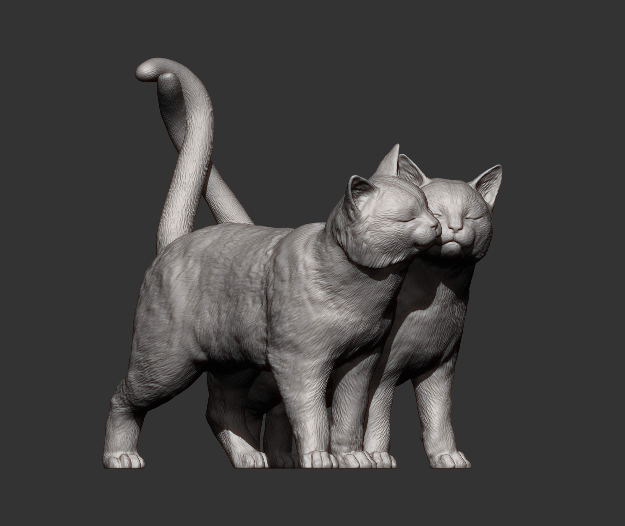 Cats Love 3D Print Model by Alexander3dart