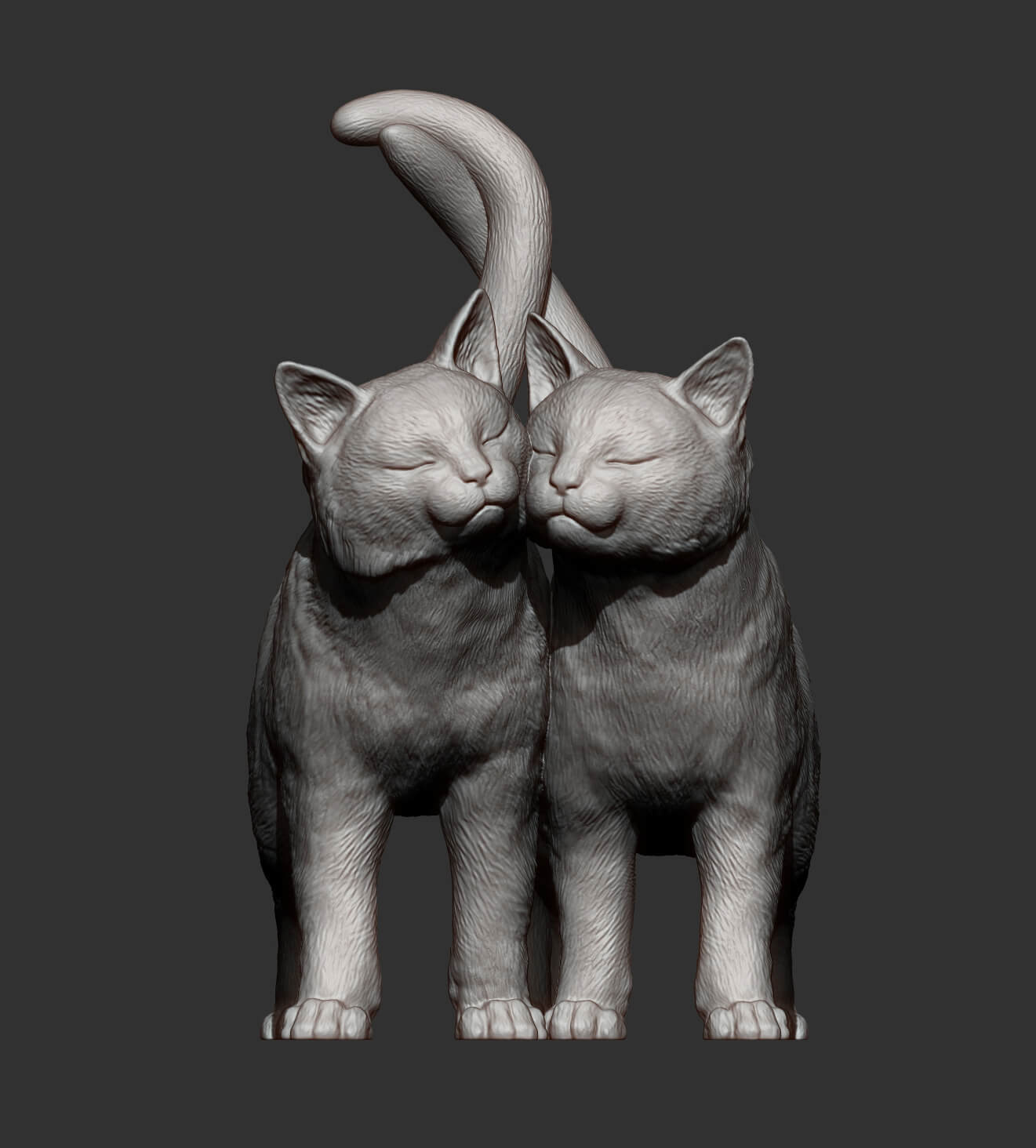 Cats Love 3D Print Model by Alexander3dart