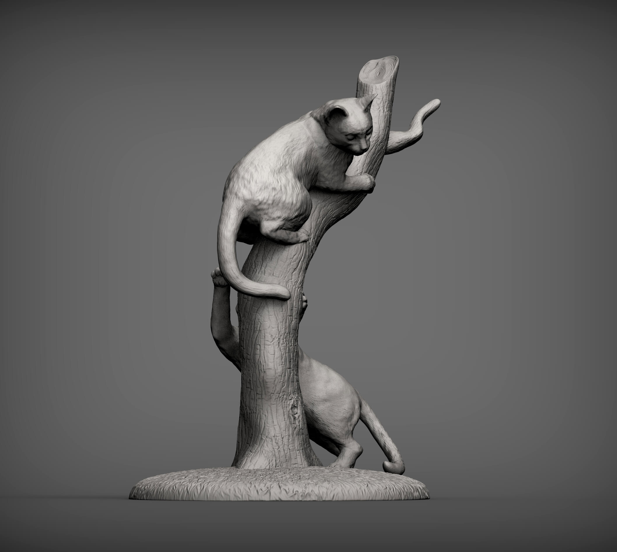 Cats Play 3D Print Model by Alexander3dart