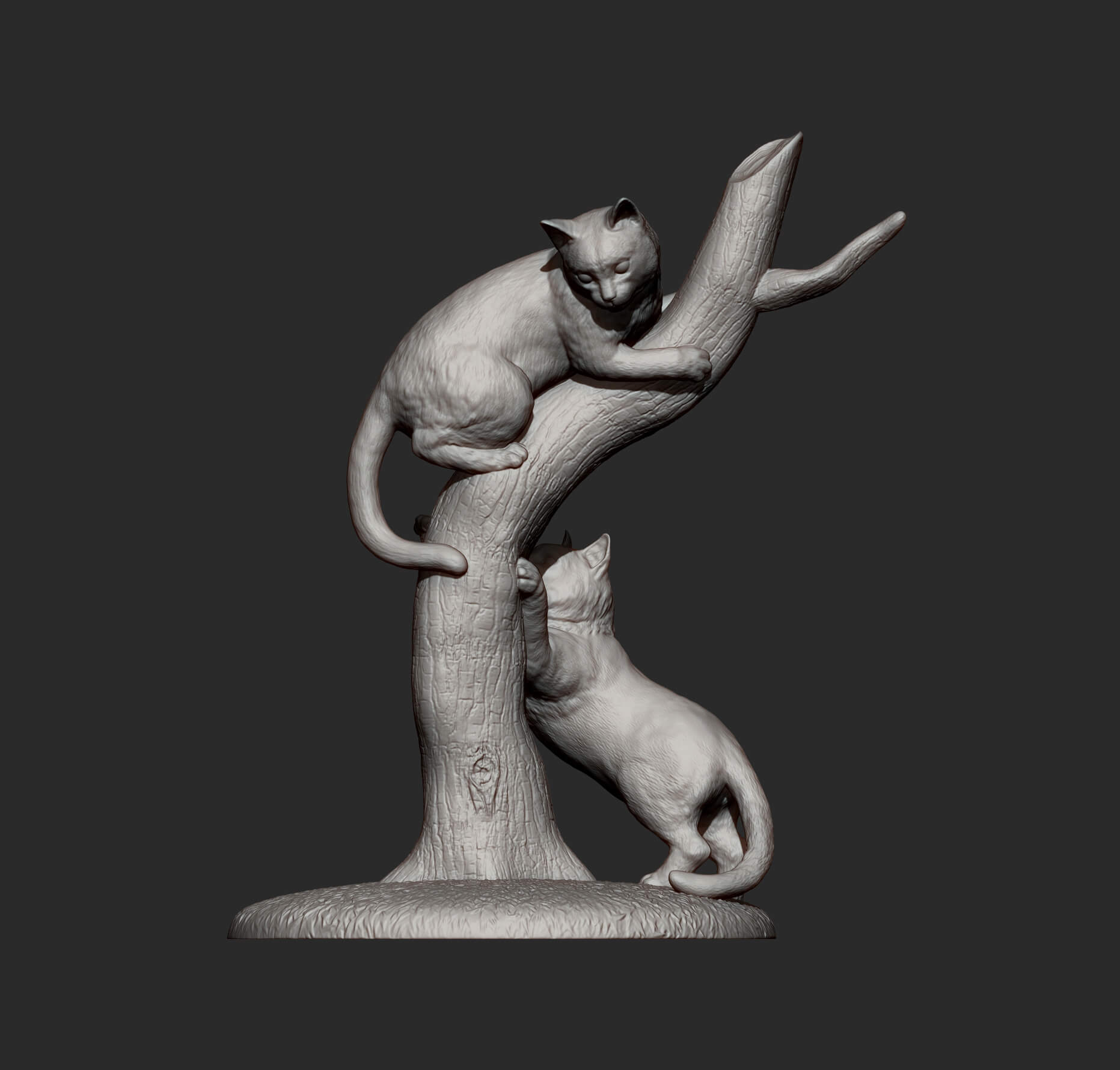Cats Play 3D Print Model by Alexander3dart